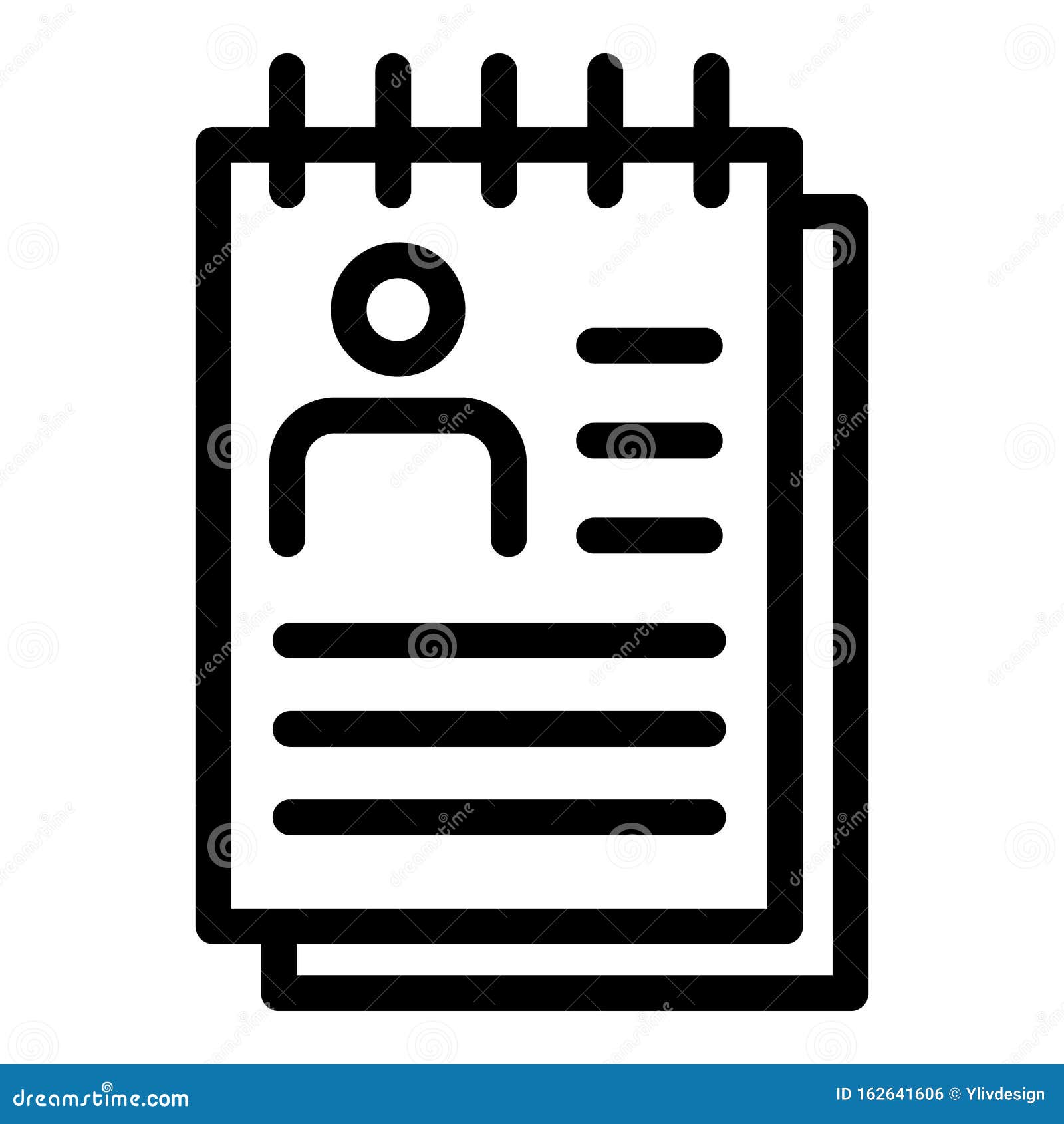 Personal Data Sheet Icon, Outline Style Stock Vector - Illustration of ...