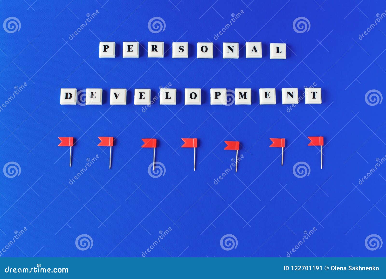 Personal Development. Isolated Text Written on a Blue Background and ...