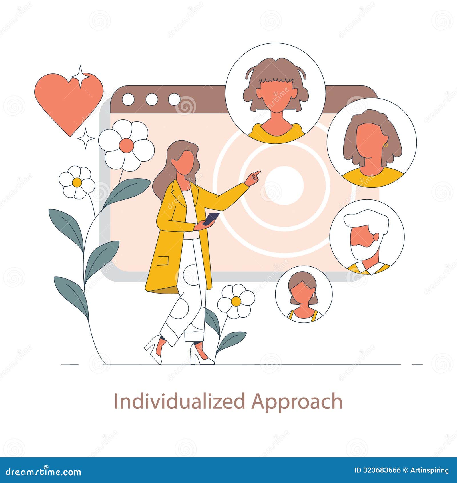 Personal Development Coach Concept. Flat Stock Vector - Illustration of ...