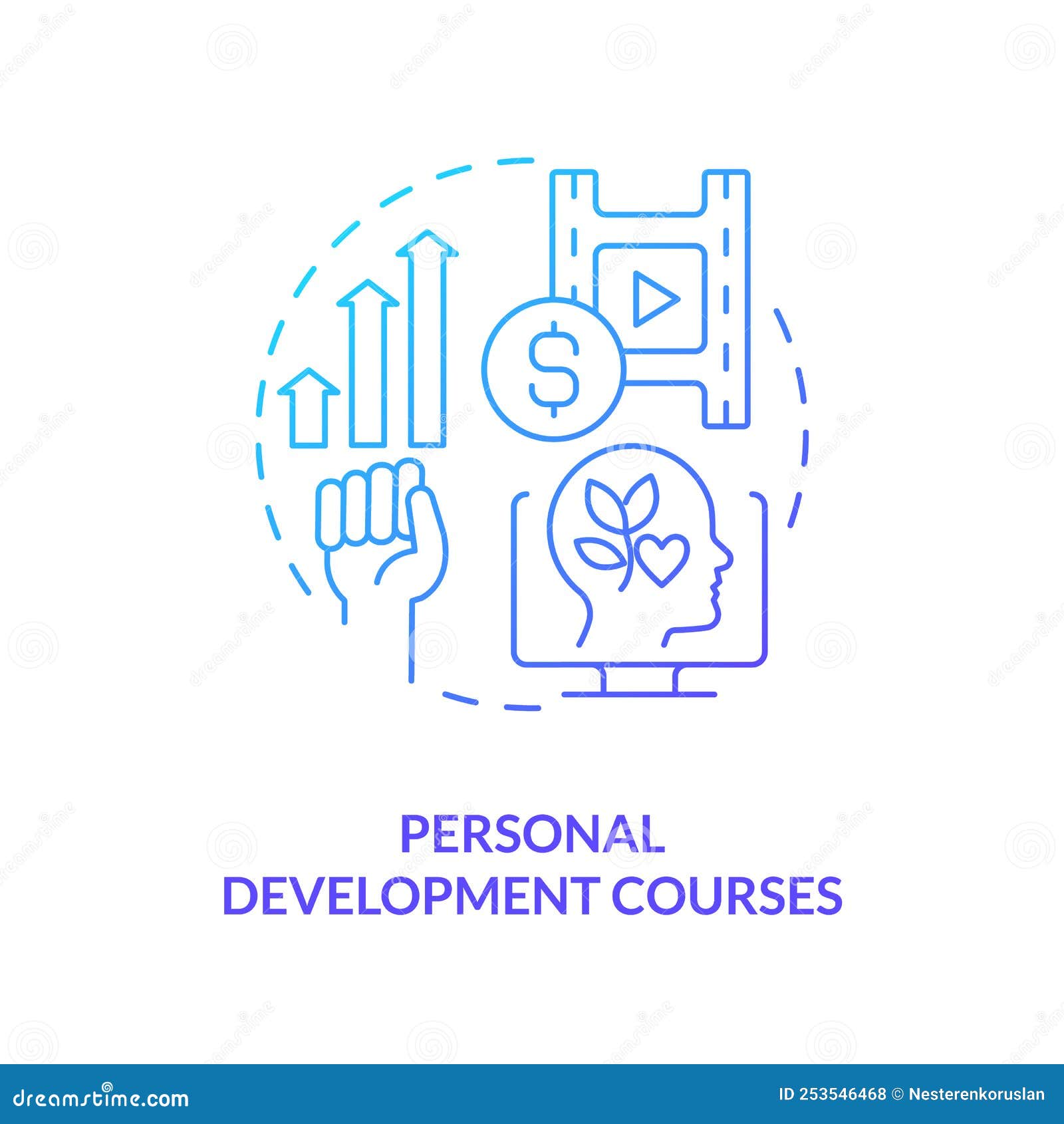 Personal Development Courses Blue Gradient Concept Icon Stock Vector ...