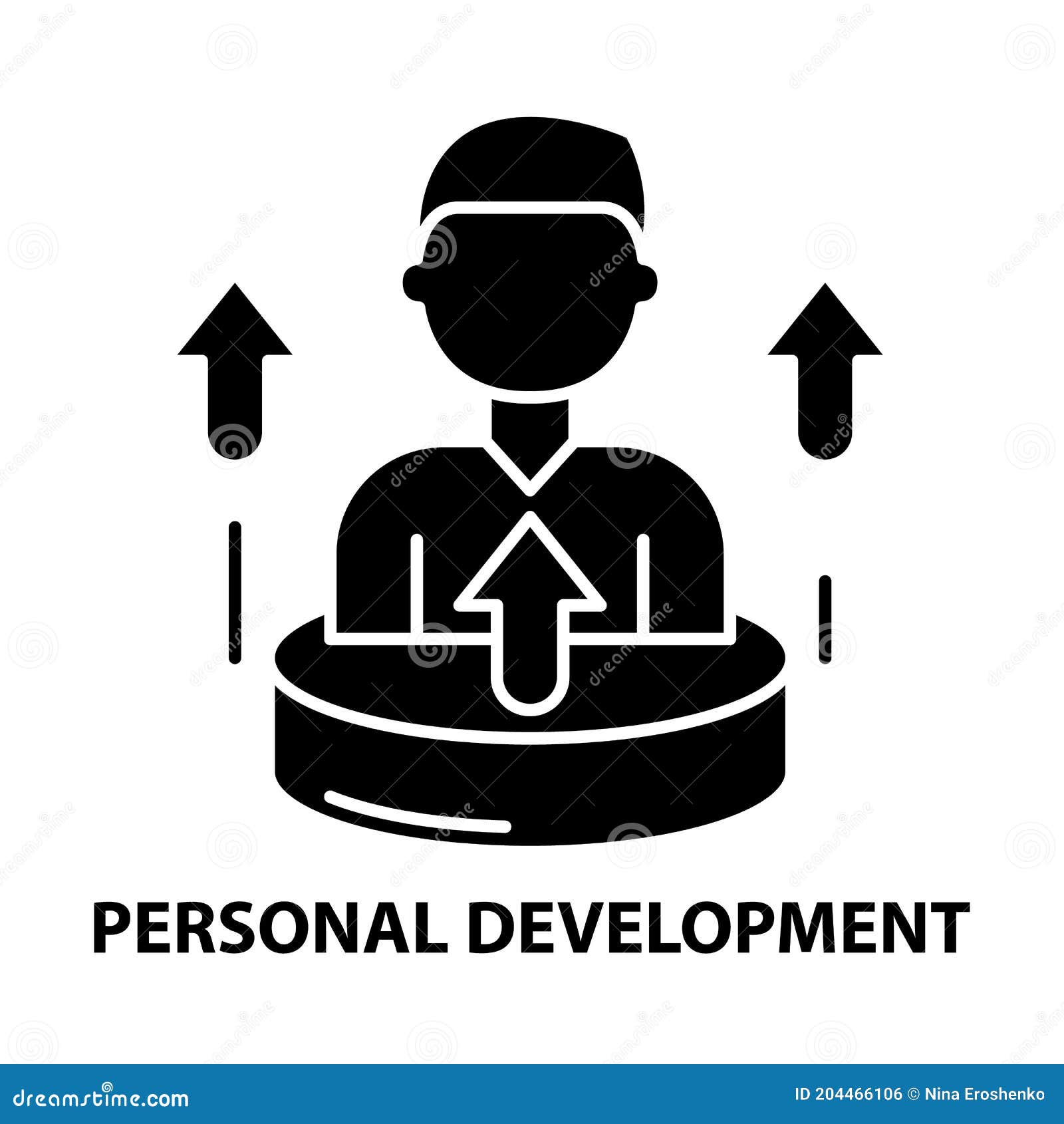 Personal Development Icon, Black Vector Sign with Editable Strokes ...