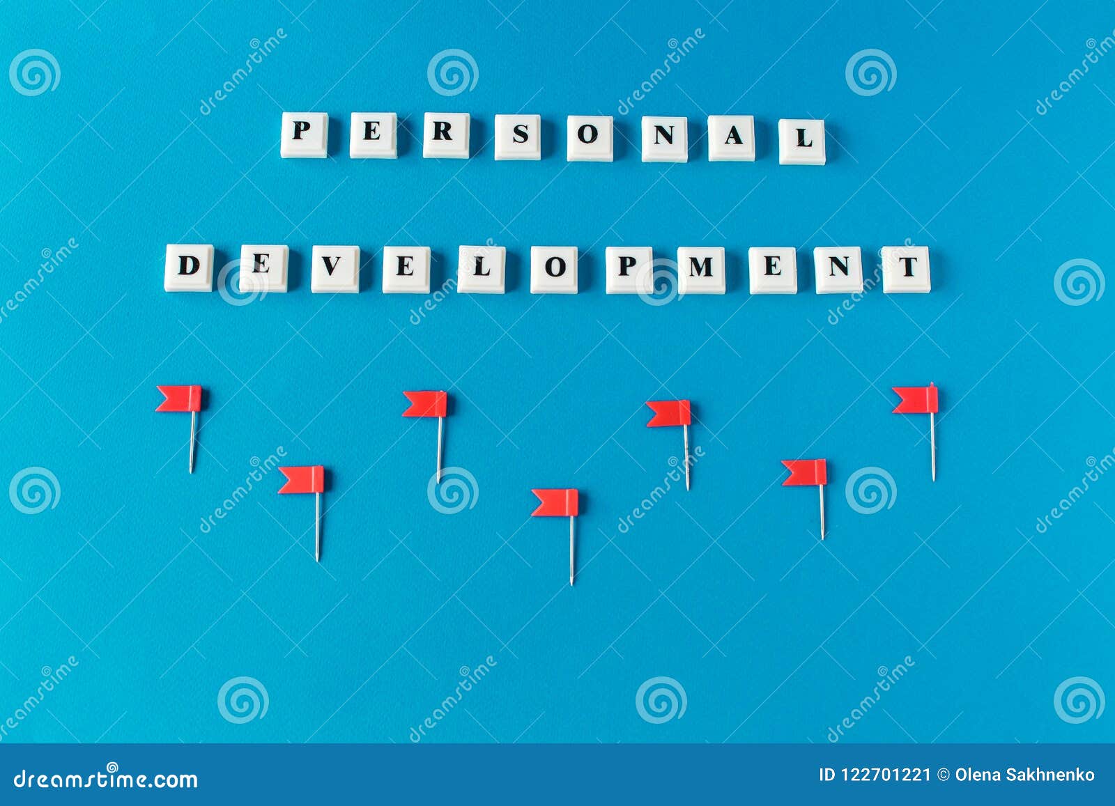 Personal Development. Isolated Text Written on a Blue Background and ...