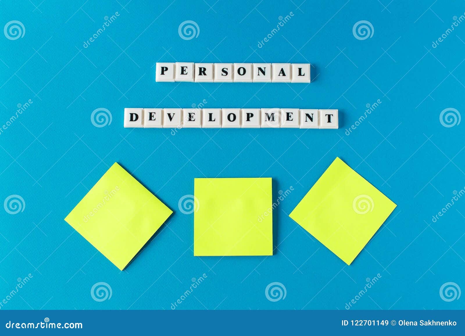Personal Development. Isolated Text Written on a Blue Background and ...