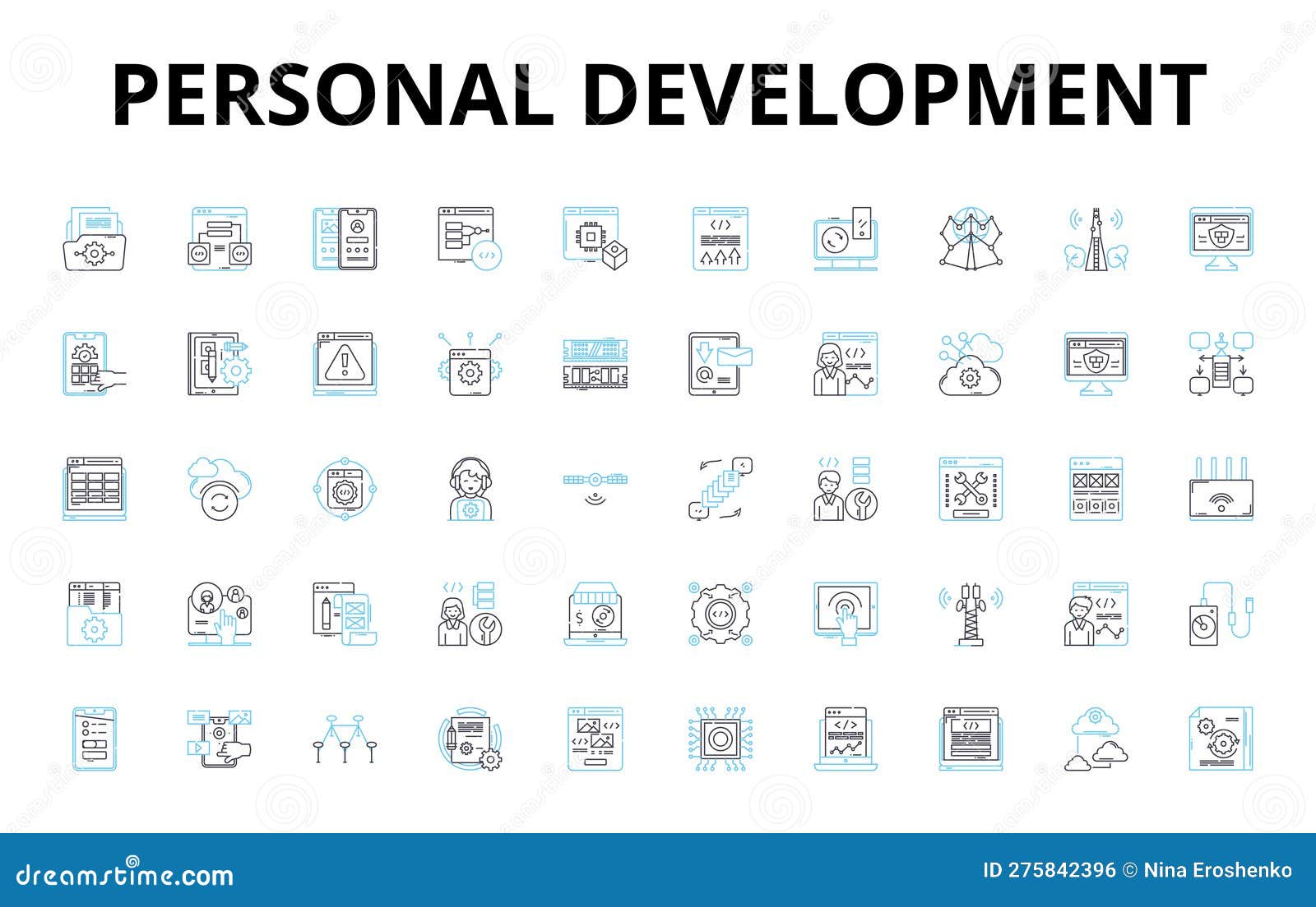 Personal Development Linear Icons Set. Growth, Motivation, Self ...