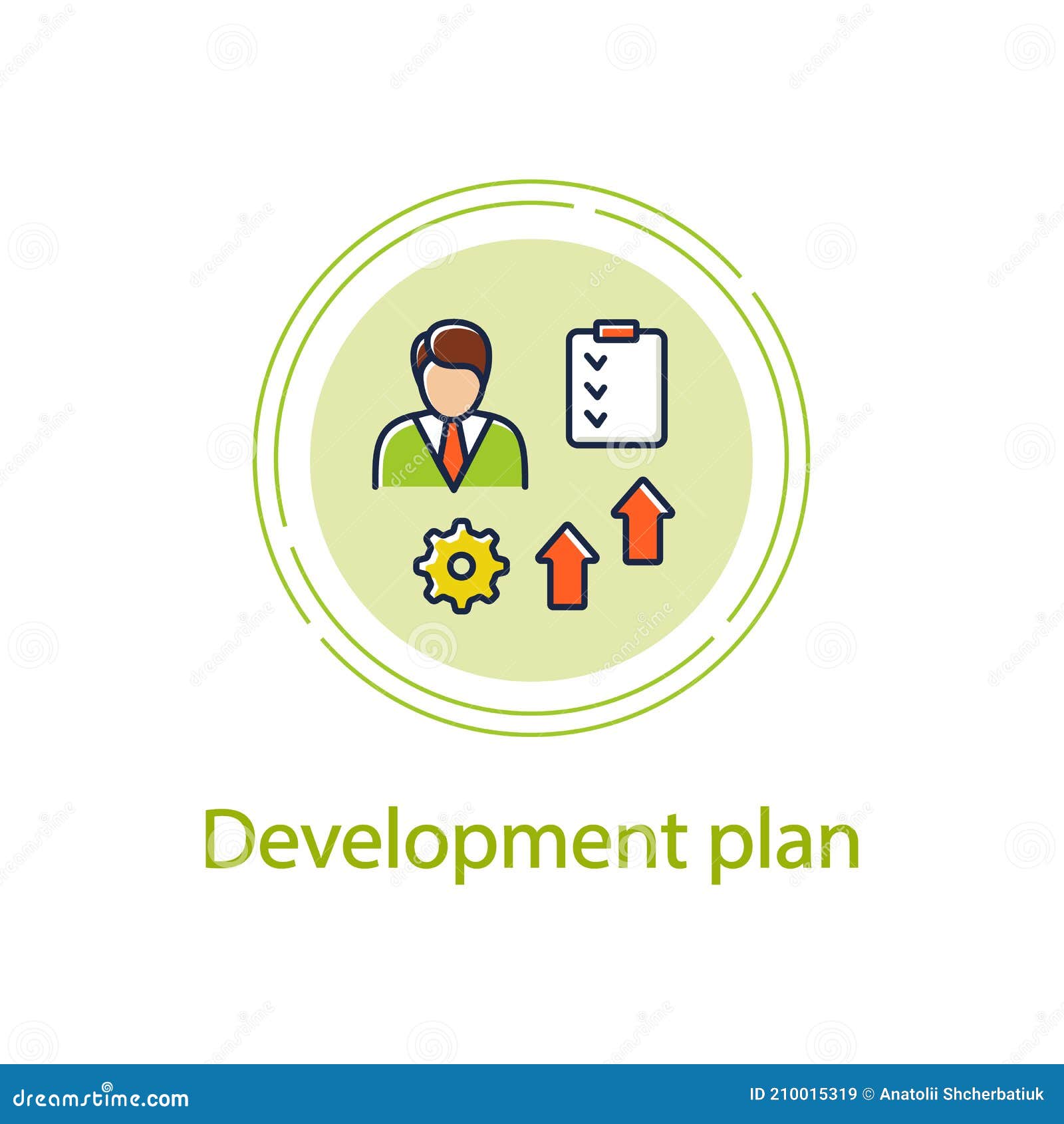 Personal Development Plan Concept Line Icon Stock Vector - Illustration ...