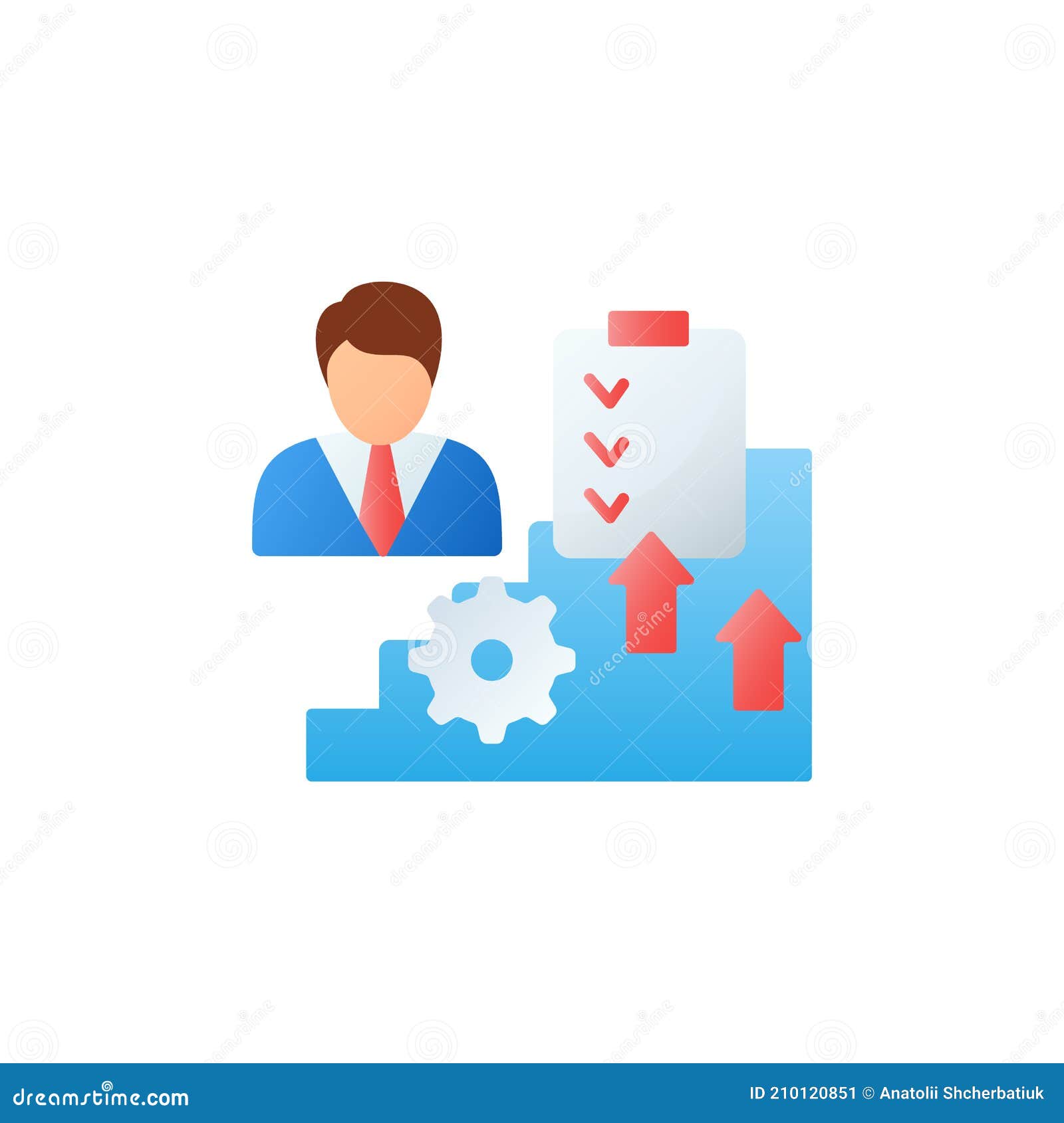 Personal Development Plan Flat Icon Stock Vector - Illustration of ...