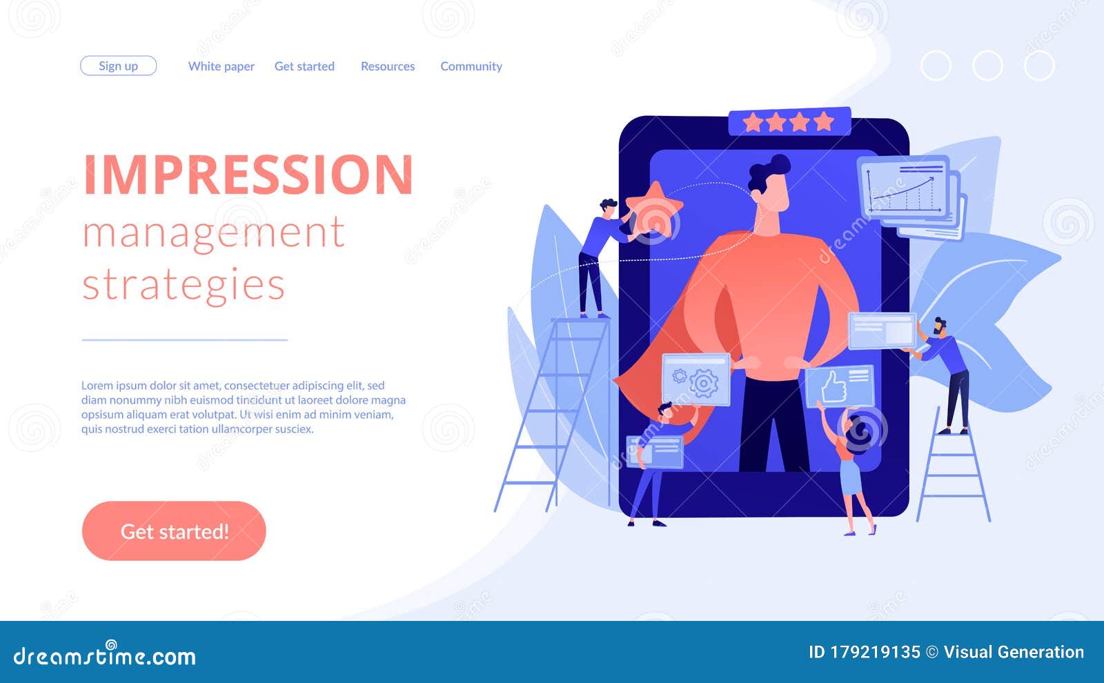 Impression Management Concept Landing Page Stock Vector - Illustration ...