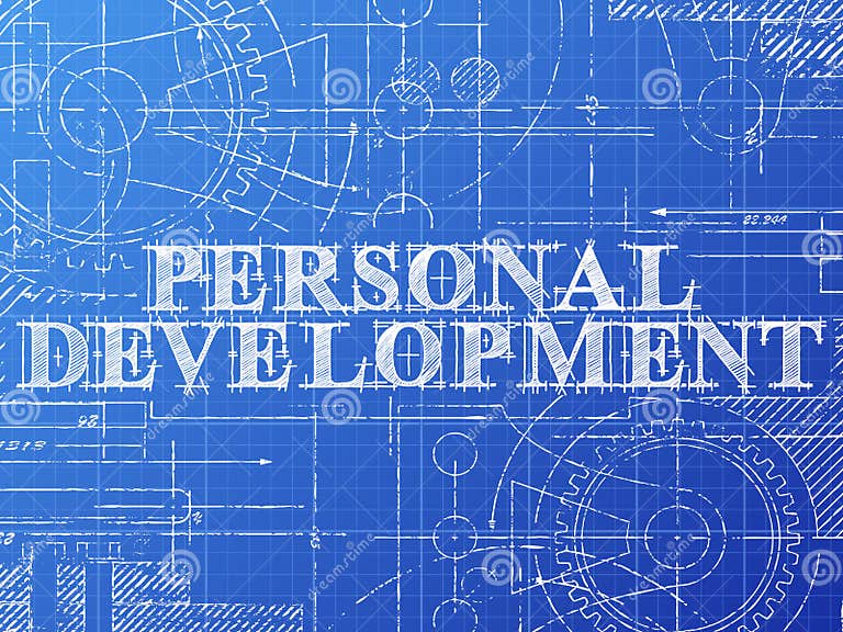 Personal Development Blueprint Technical Drawing Stock Vector ...