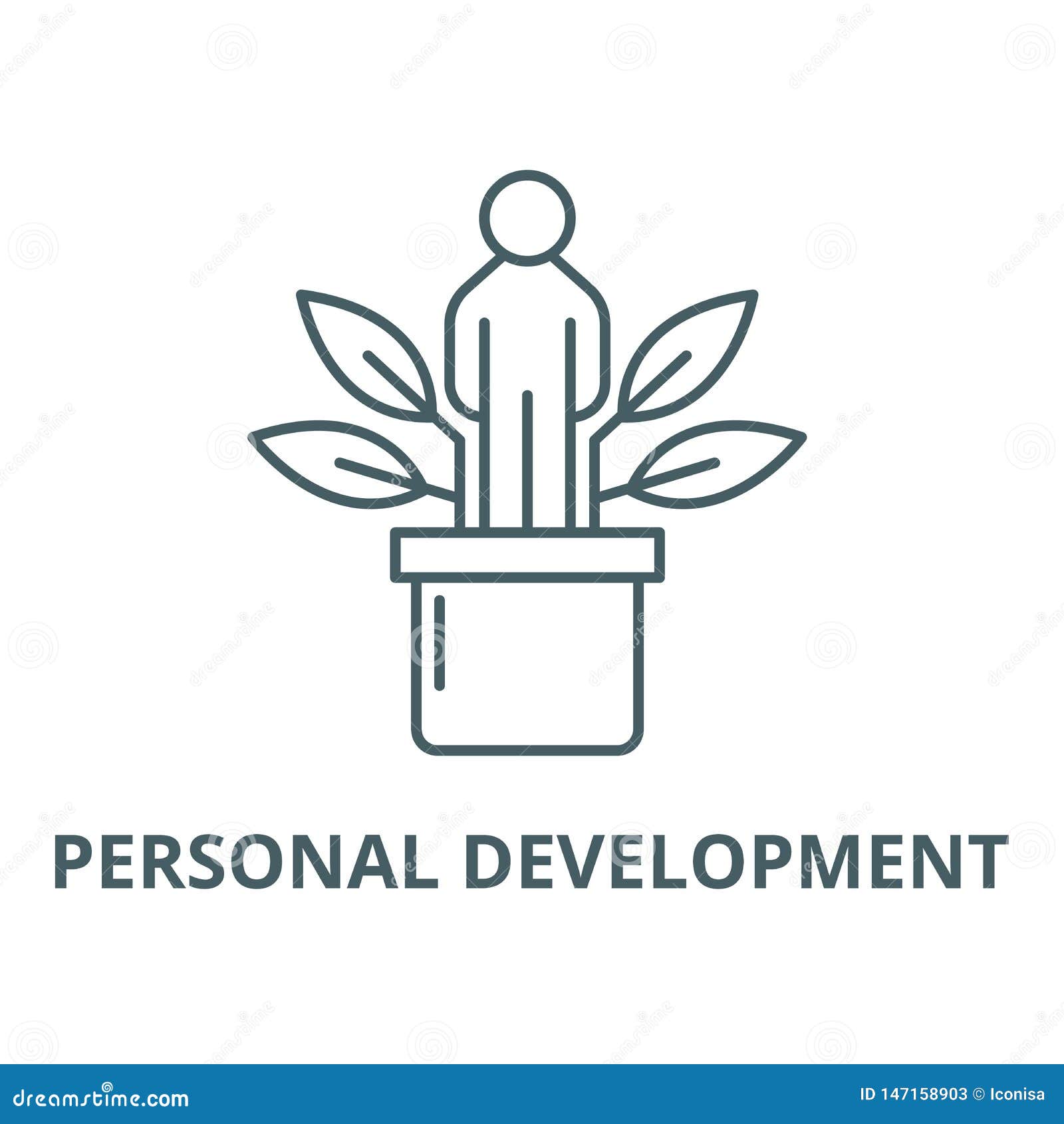 Personal Development Vector Line Icon, Linear Concept, Outline Sign ...