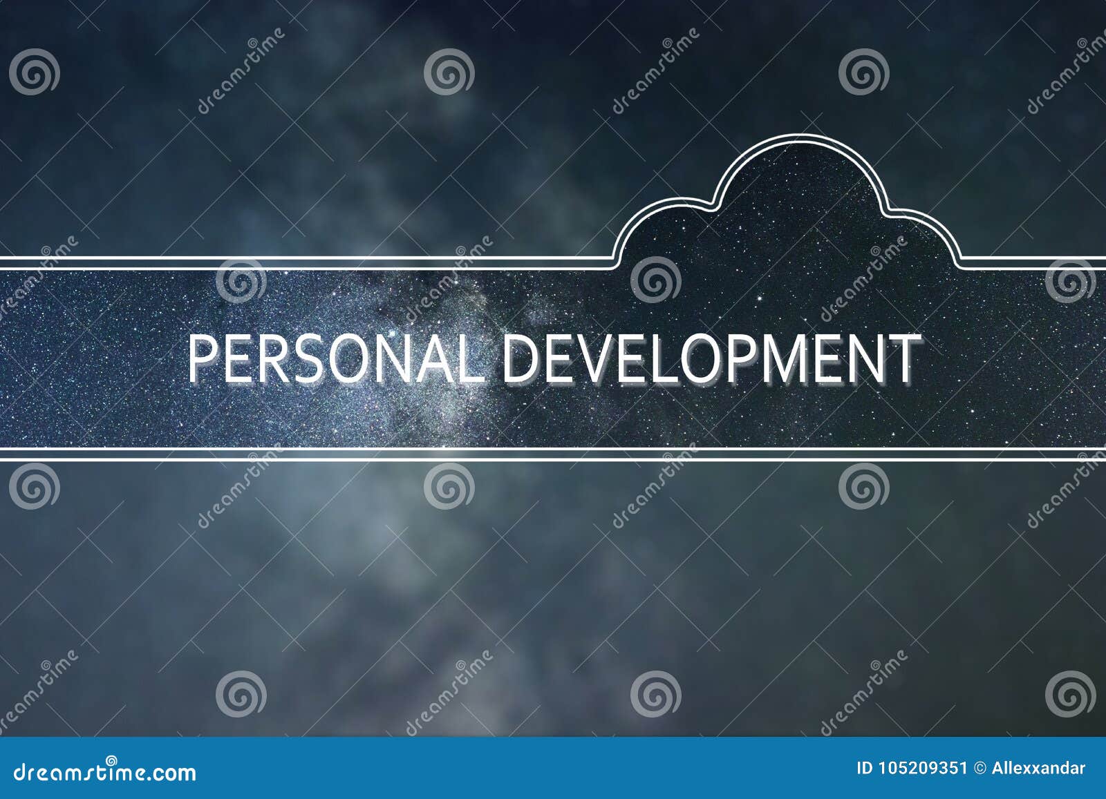 PERSONAL DEVELOPMENT Word Cloud Concept. Space Background Stock ...