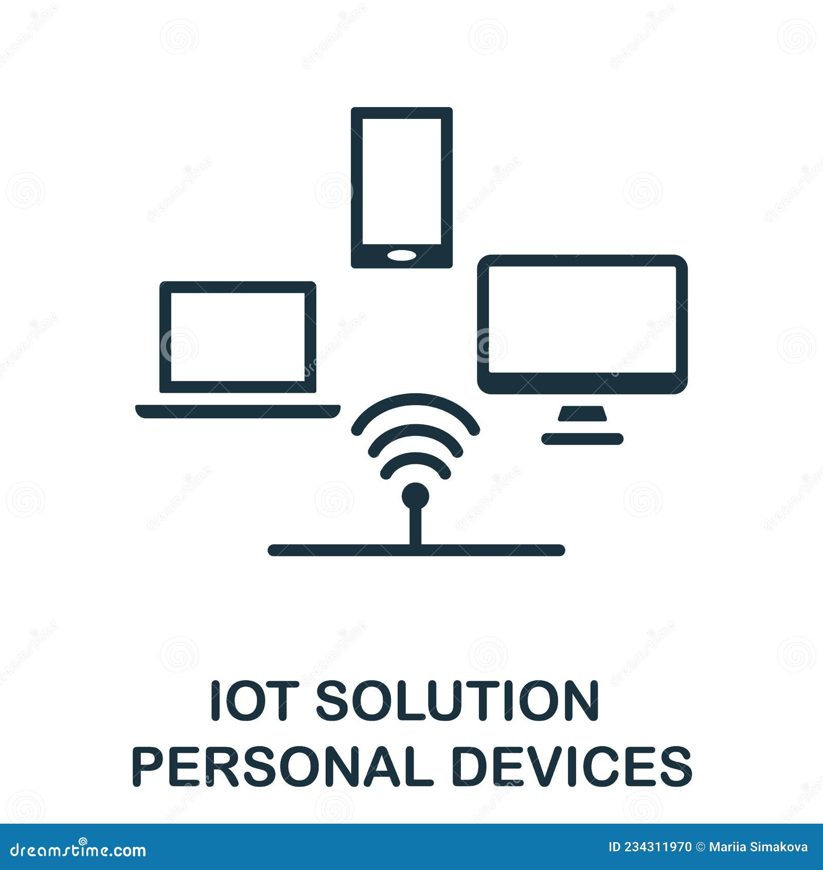 Personal Devices Icon. Monochrome Sign from Iot Solution Collection ...