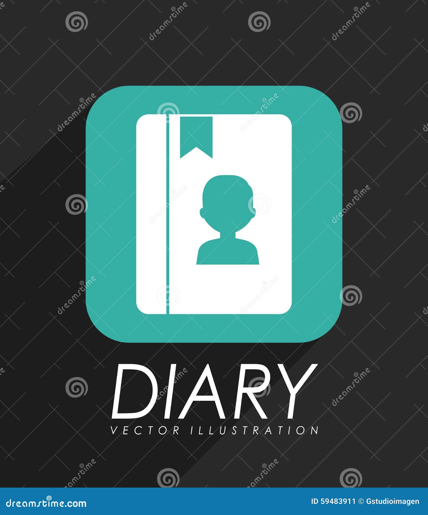 Personal diary icon stock vector. Illustration of isolated - 59483911