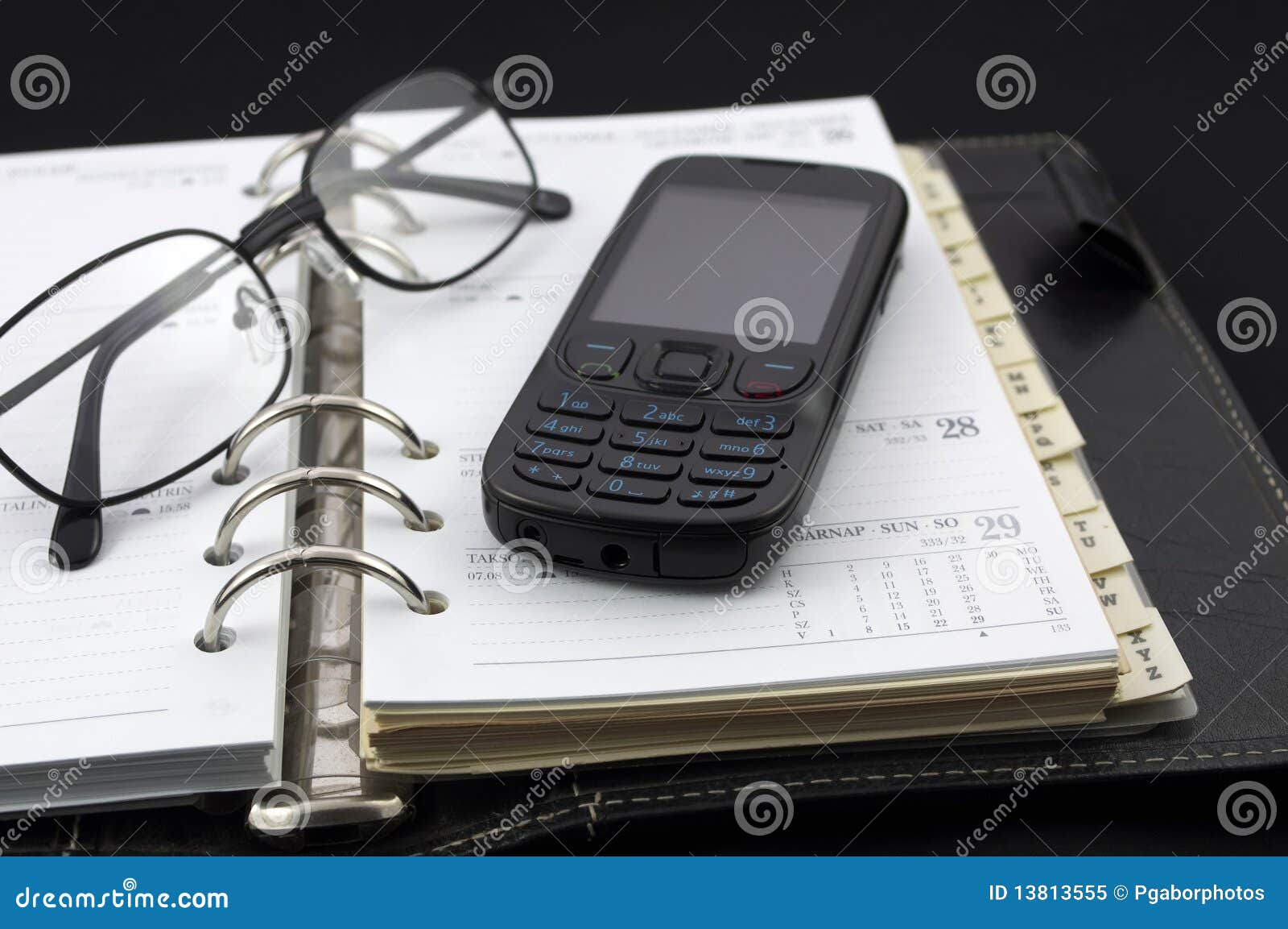 Personal Diary and Mobile Phone Stock Image - Image of financial ...