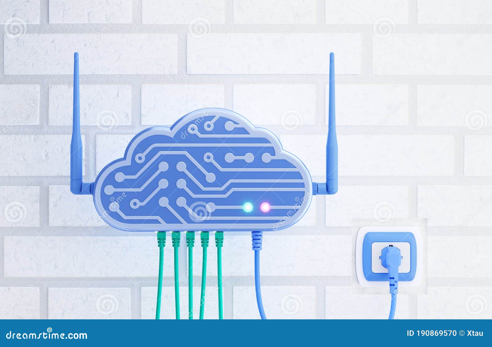 The Personal Digital Cloud of a Smart House Stock Illustration ...