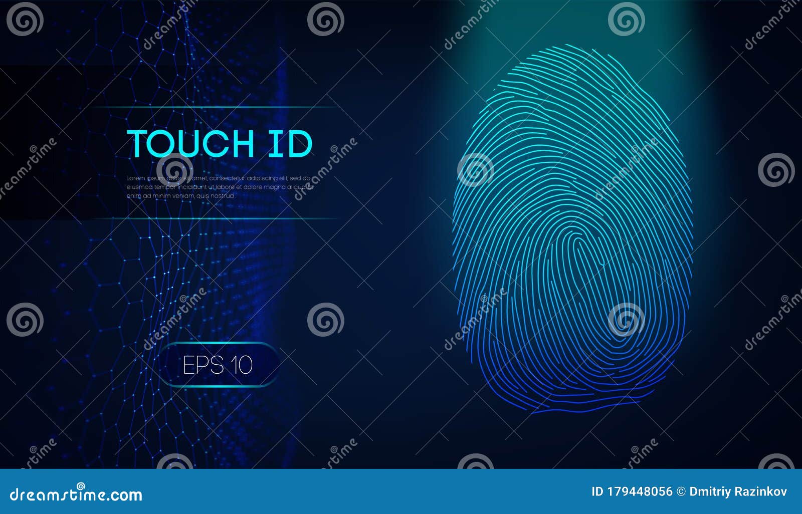 Personal Digital Identifiers. Touch Id Scan Concept Vector Illustration ... Personal Digital Identifiers. Touch Id Scan Concept Vector Illustration ...