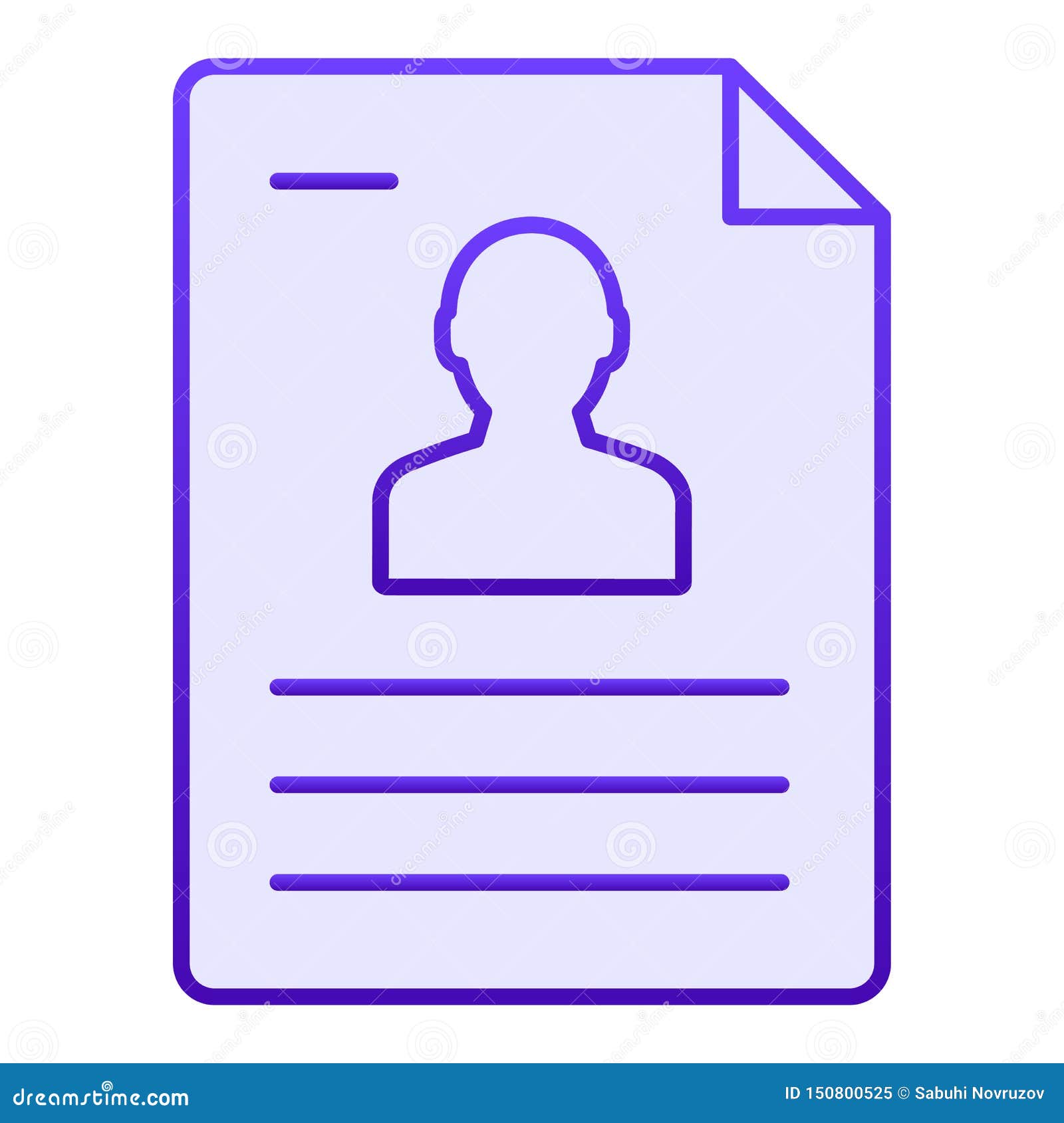 Personal Document Flat Icon. Identification Paper Blue Icons in Trendy ...