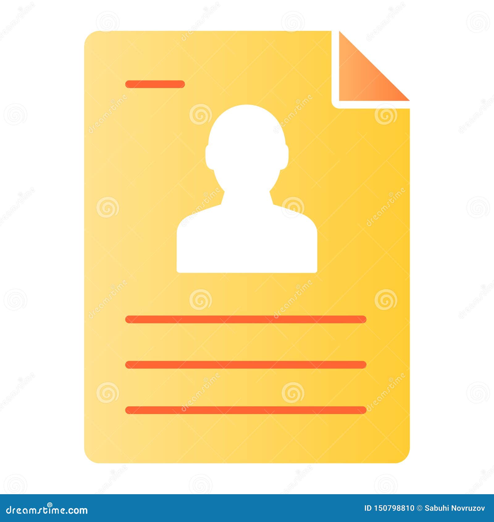 Personal Document Flat Icon. Identification Paper Color Icons in Trendy ...