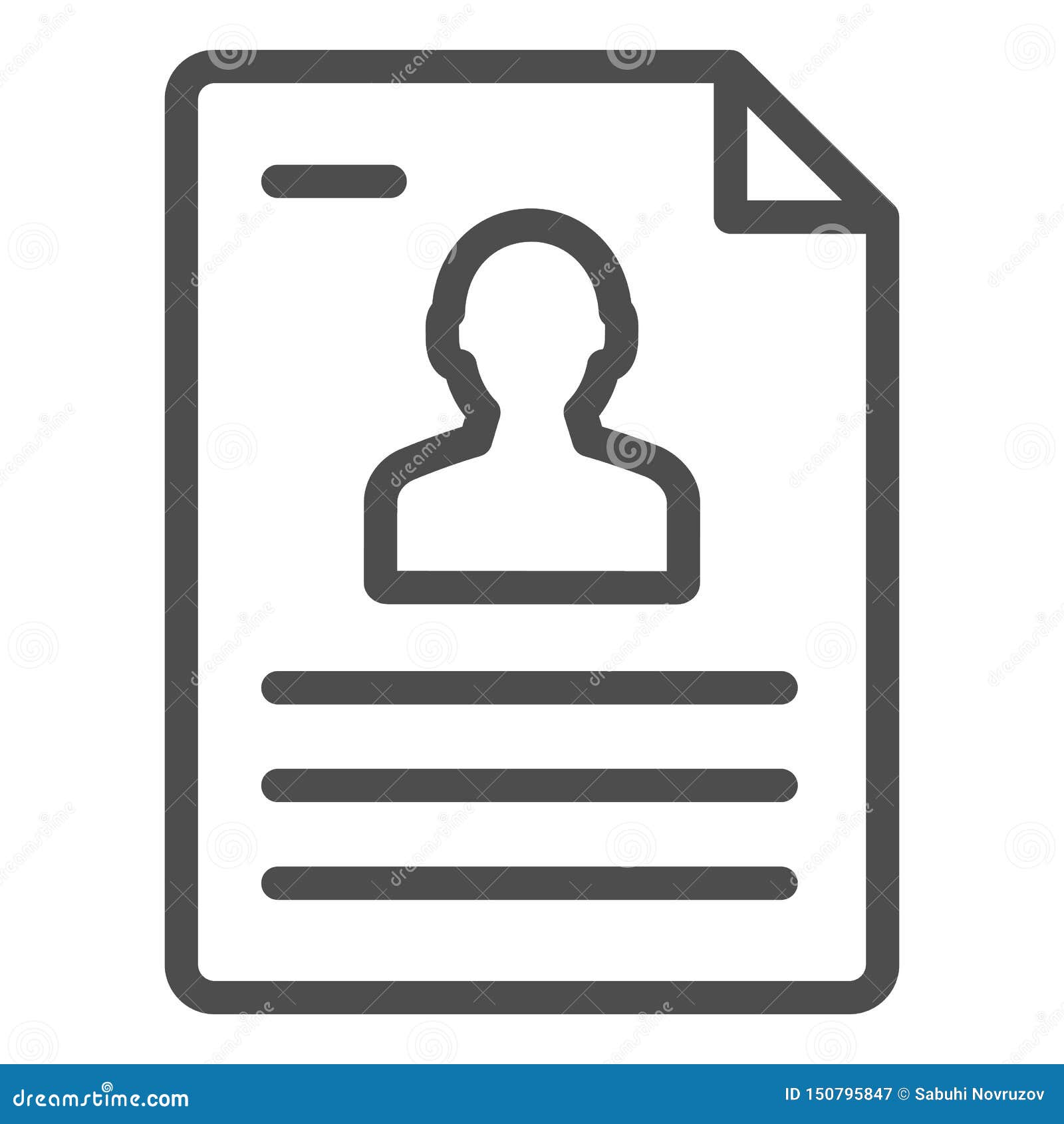 Personal Document Thin Line Icon. Identification Paper Vector ...