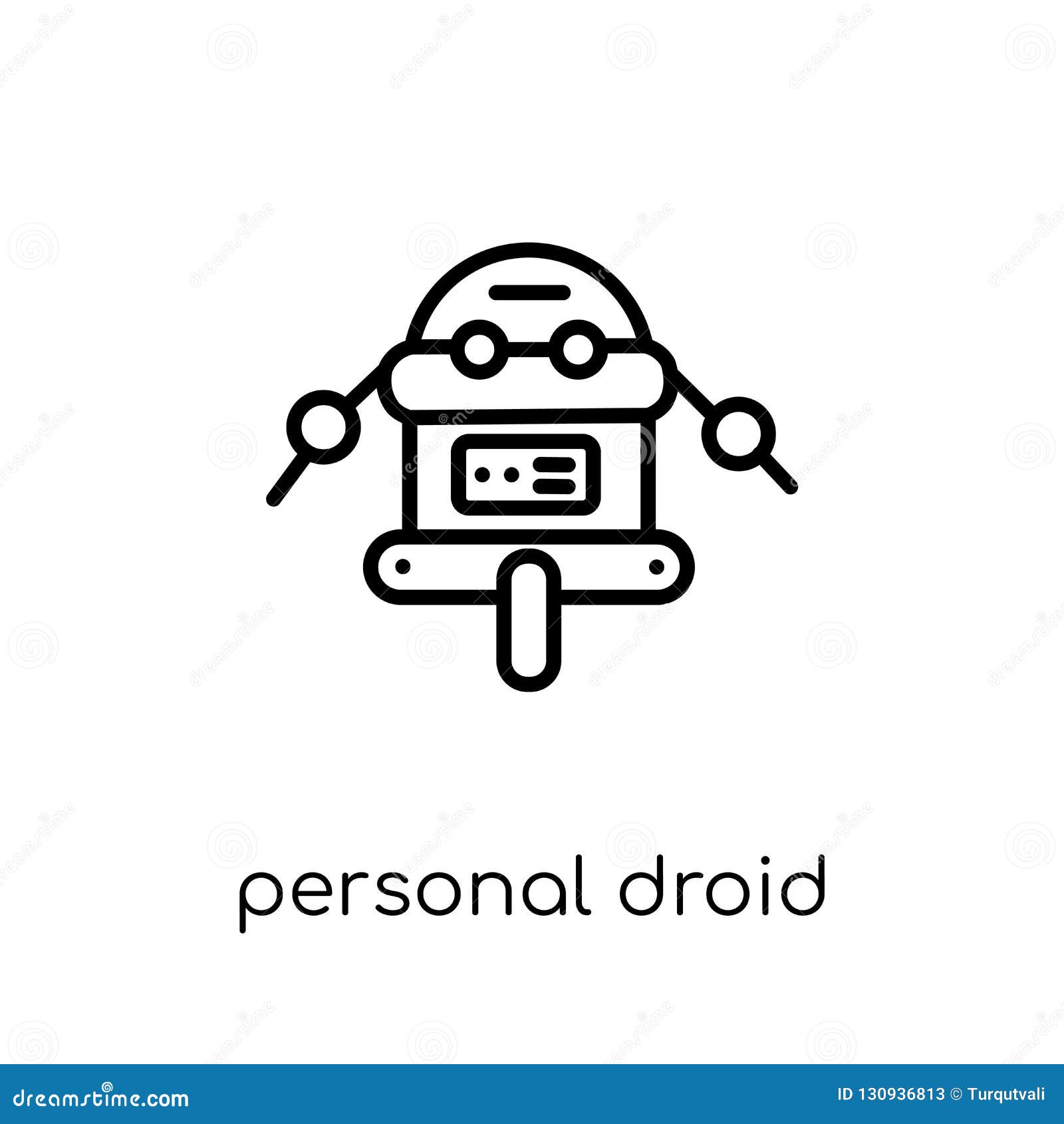 Personal Droid Icon. Trendy Modern Flat Linear Vector Personal D Stock Vector - Illustration of ...