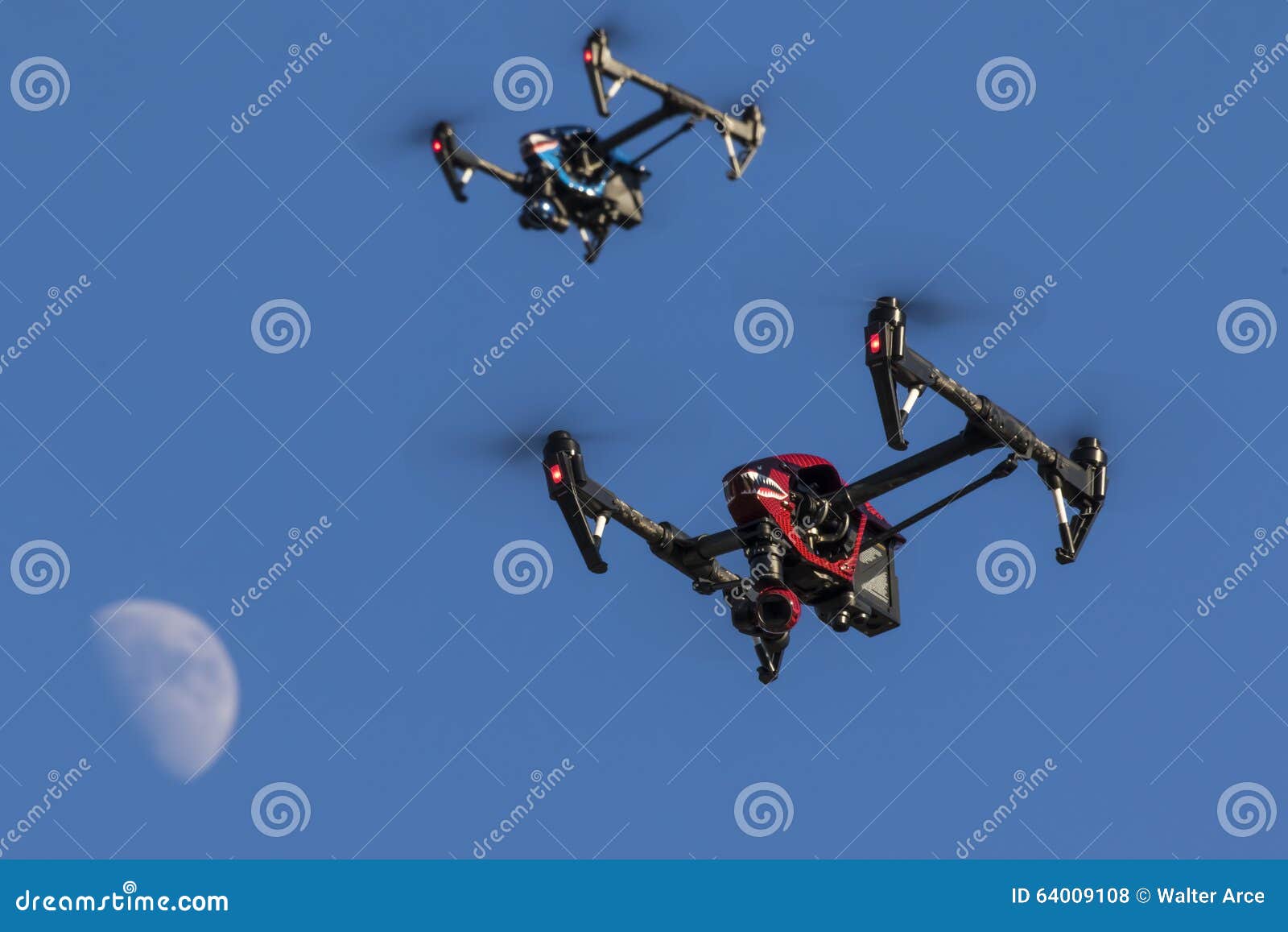 Personal Drone in Action stock photo. Image of multicopter - 64009108