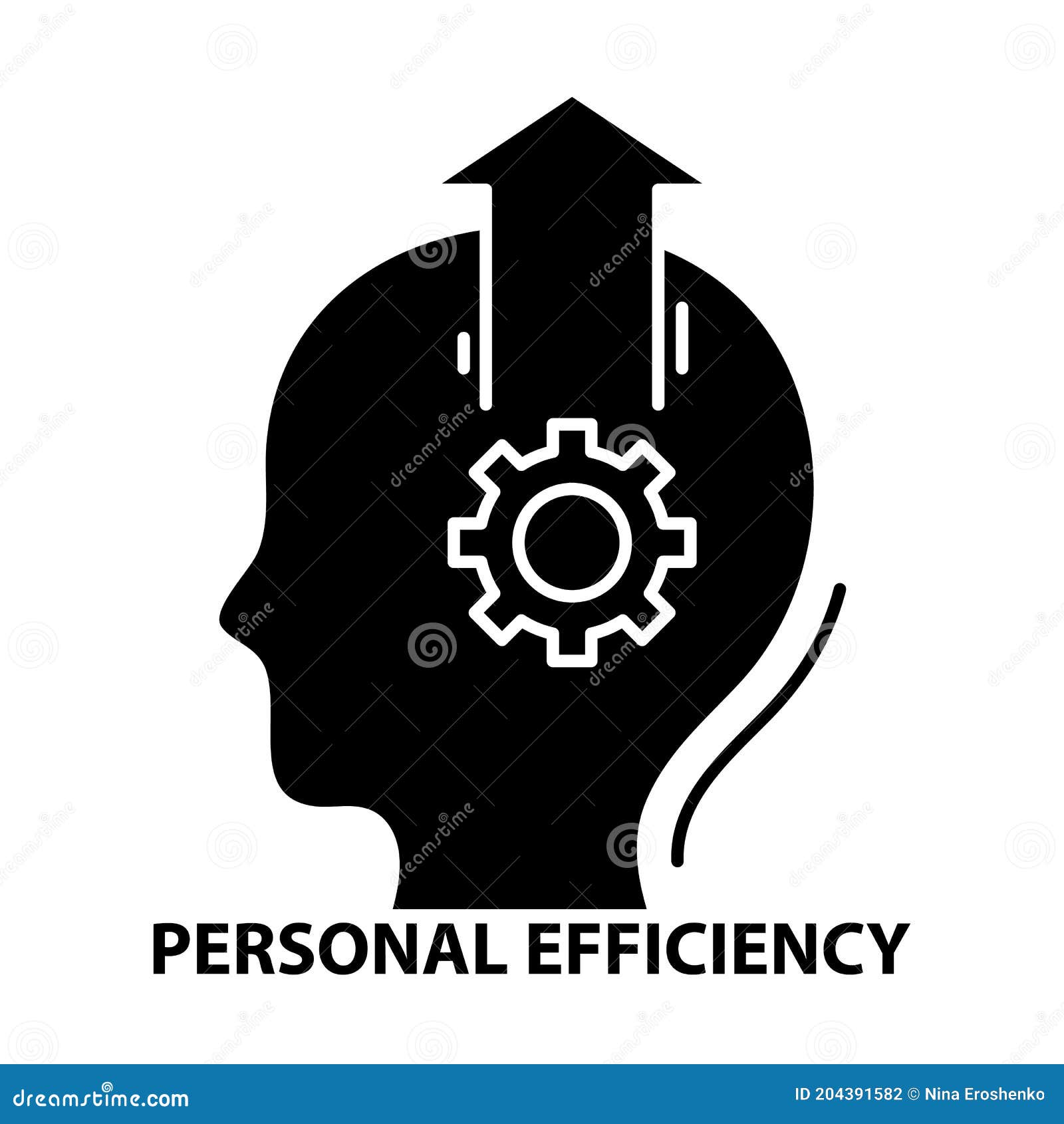 Personal Efficiency Symbol Icon, Black Vector Sign with Editable ...