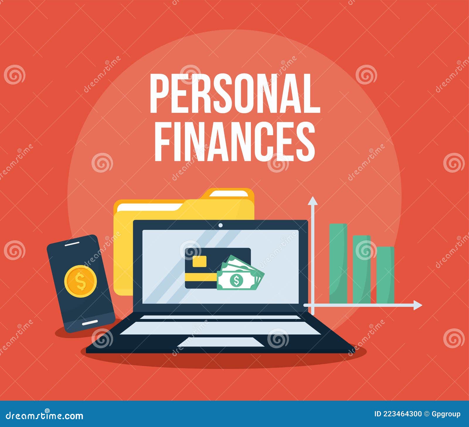 Personal finance poster stock vector. Illustration of view - 223464300