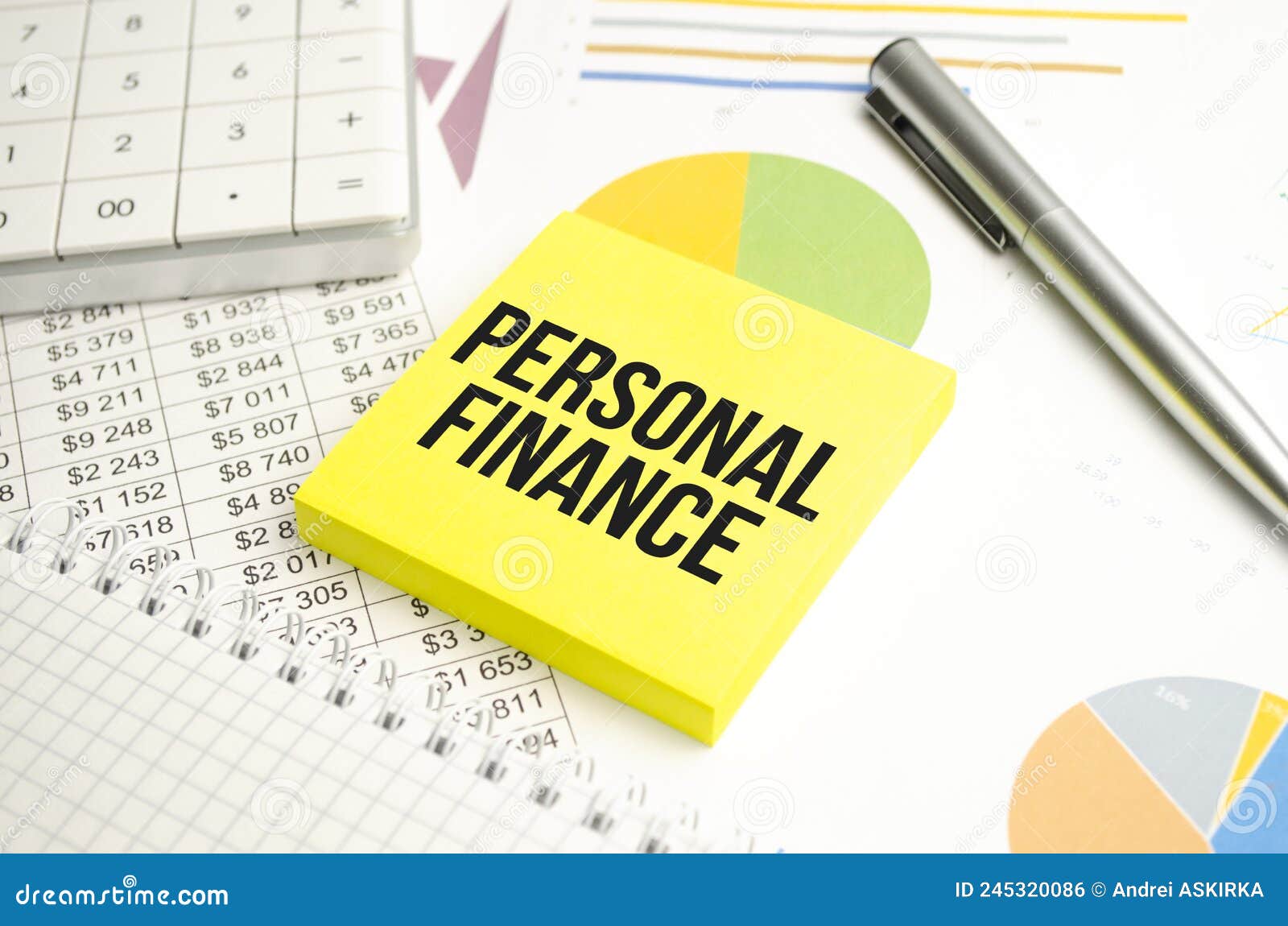 Personal Finance on the Yellow Paper on the Graph Stock Photo - Image ...