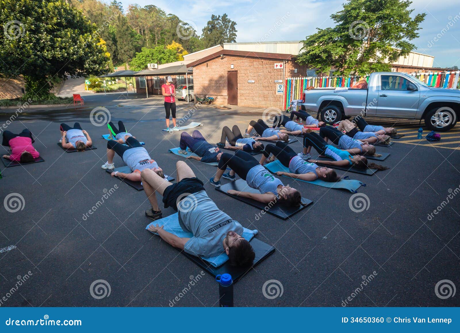 Personal Fitness Class Exercise Outdoors Editorial Image - Image of ...