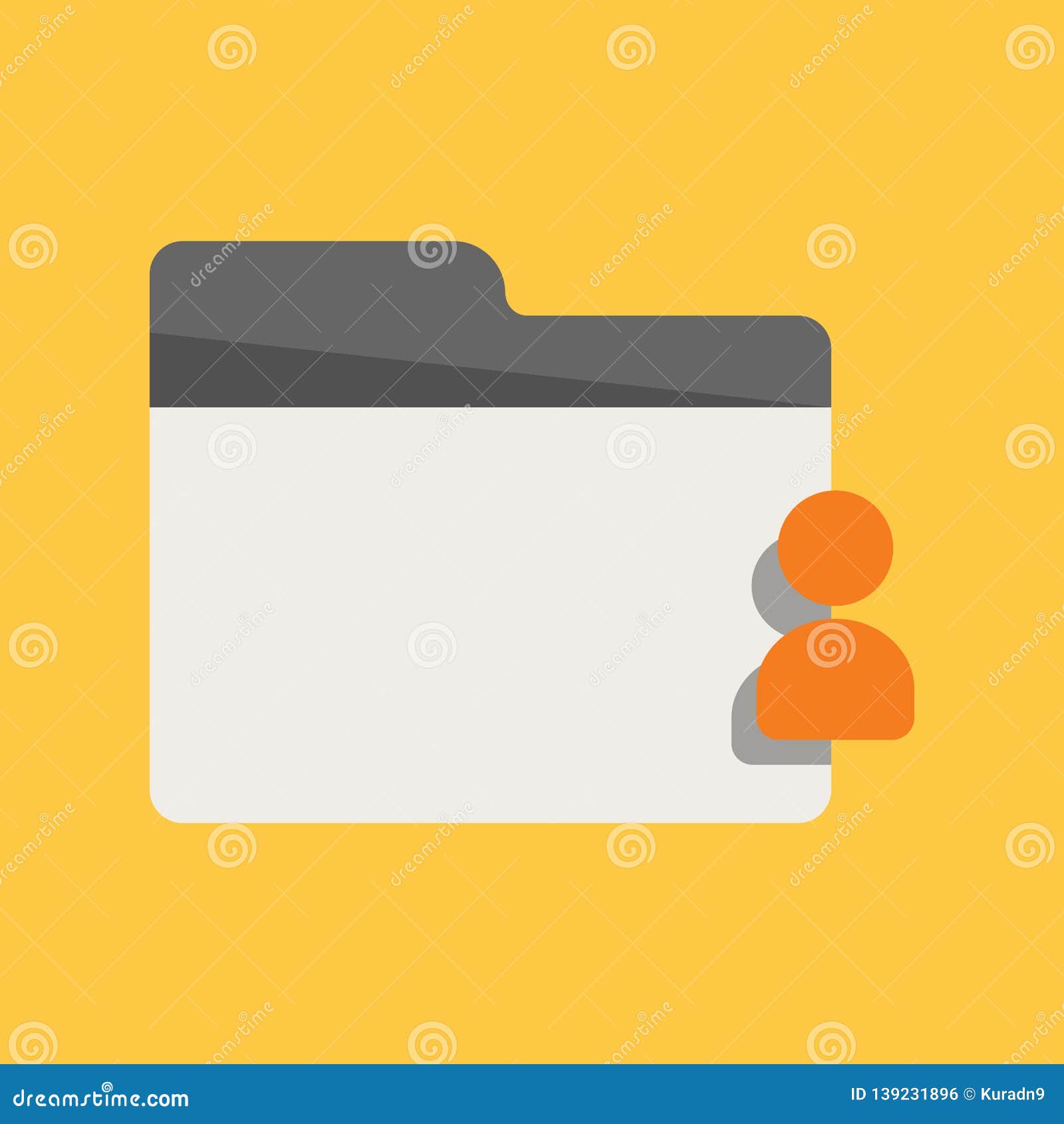 Personal Folder. Business Folder Icon in Flat Design with People Symbol ...