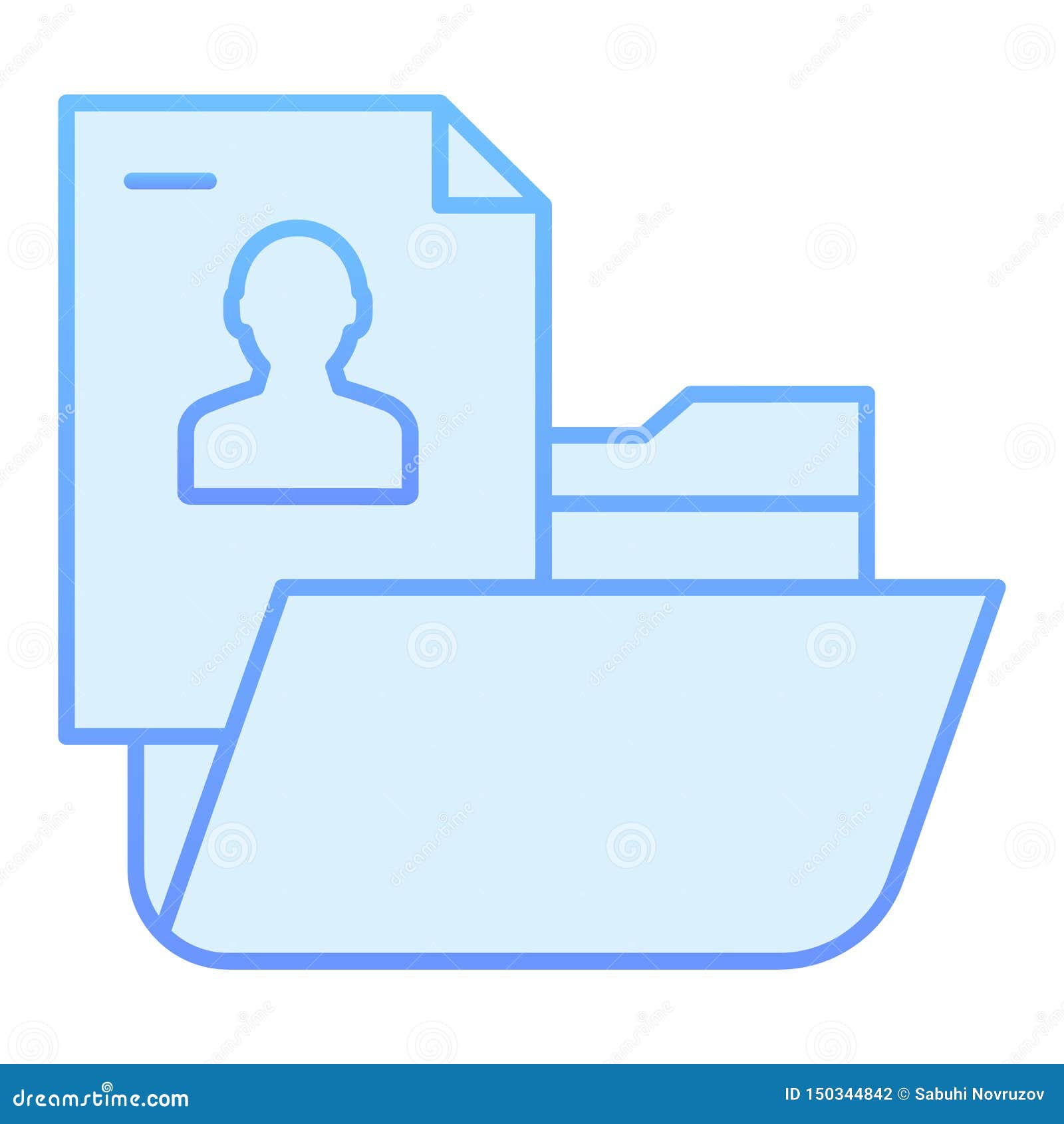Personal Folder Flat Icon. Folder with Personal Information Blue Icons ...
