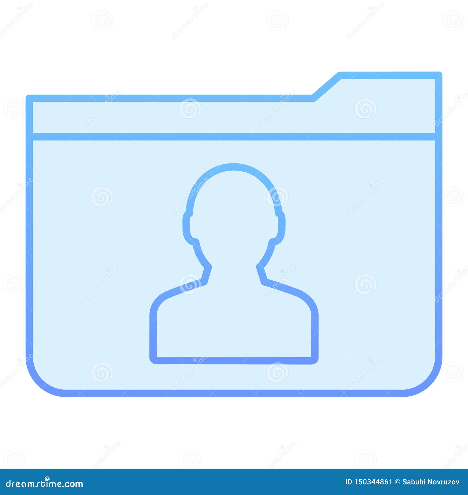 Personal Folder Flat Icon. Member Folder Blue Icons in Trendy Flat ...