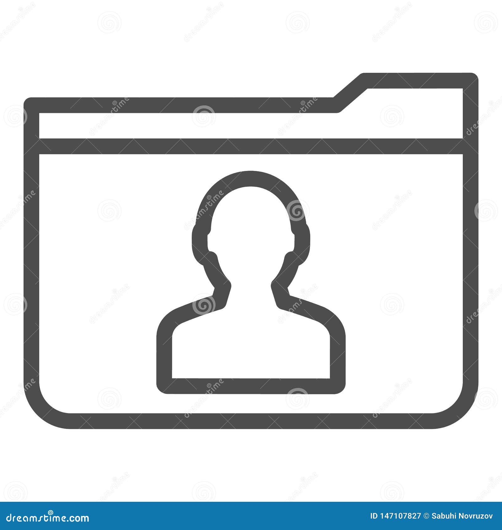 Personal Folder Line Icon. Member Folder Vector Illustration Isolated ...
