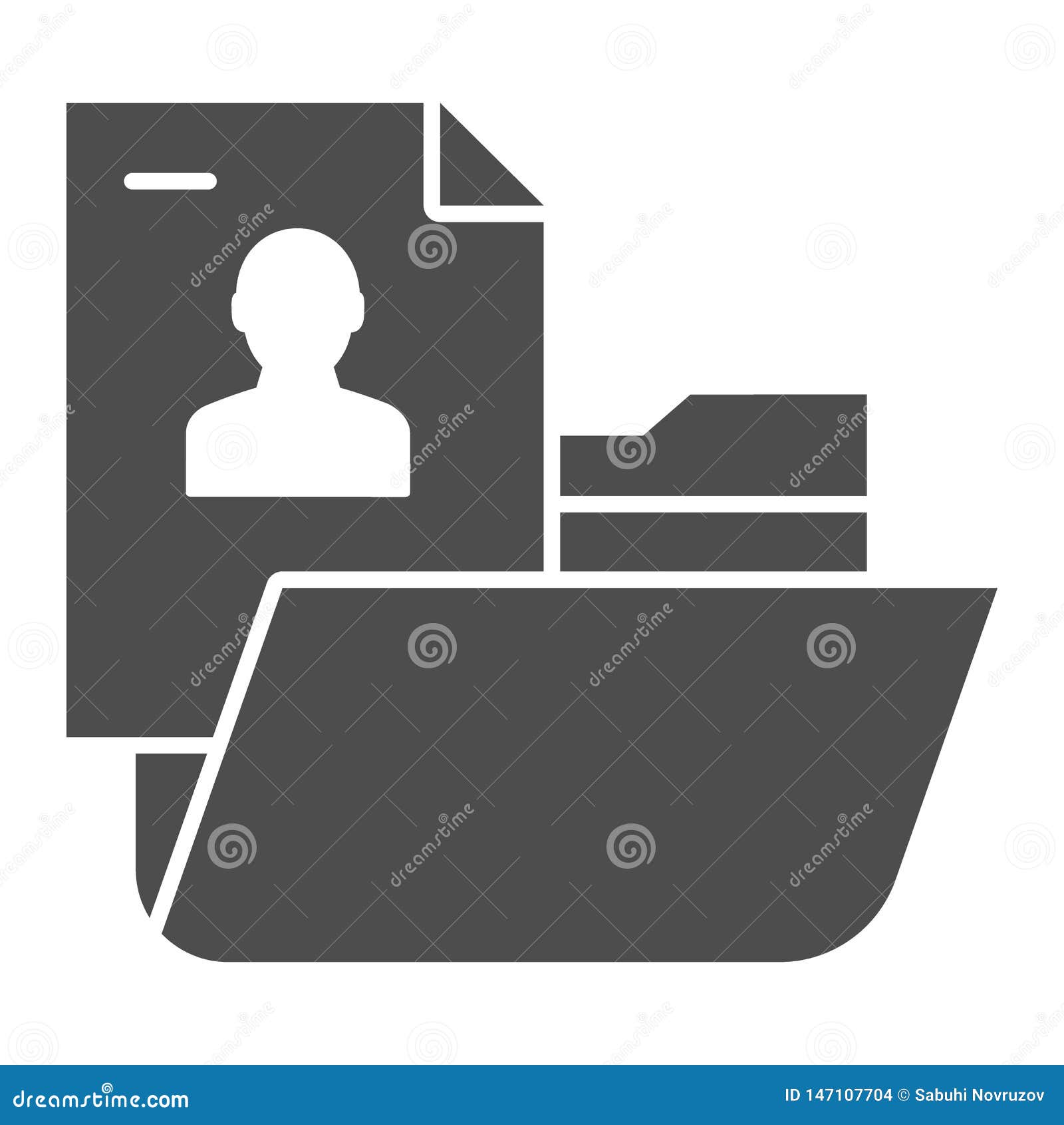 Personal Folder Solid Icon. Folder with Personal Information Vector ...