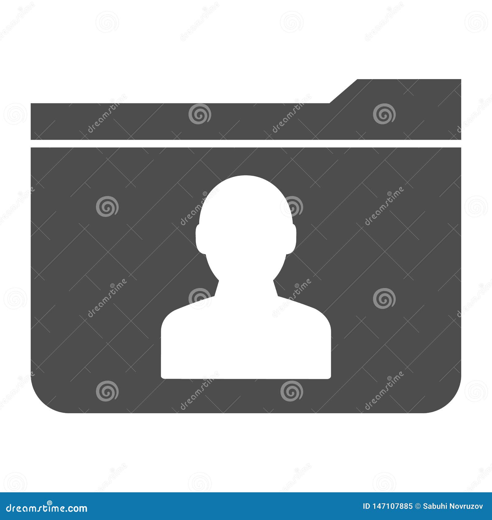 Personal Folder Solid Icon. Member Folder Vector Illustration Isolated ...
