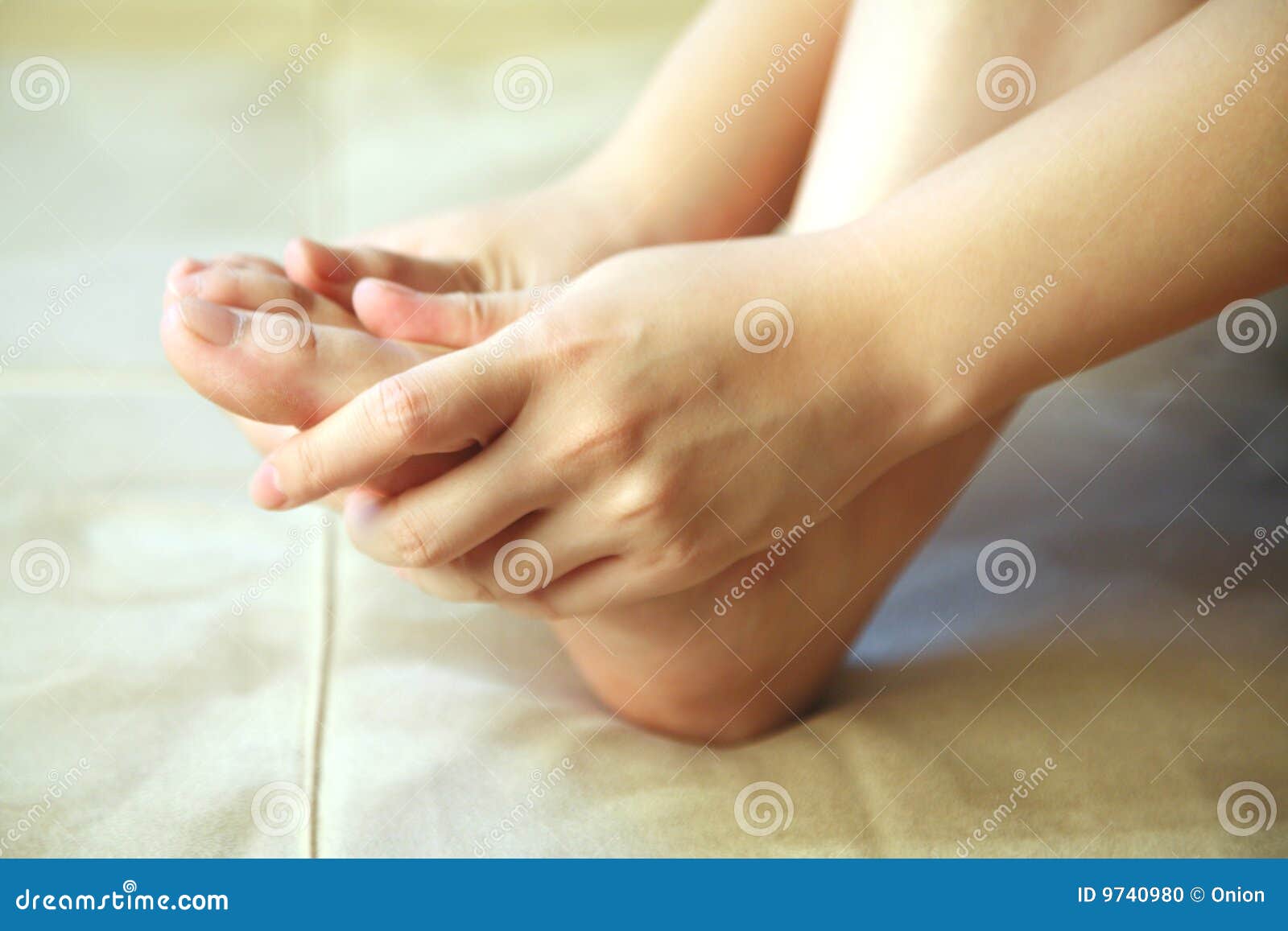 Foot Self Massage At Home Self Care Concept, Natural Light Black And ...