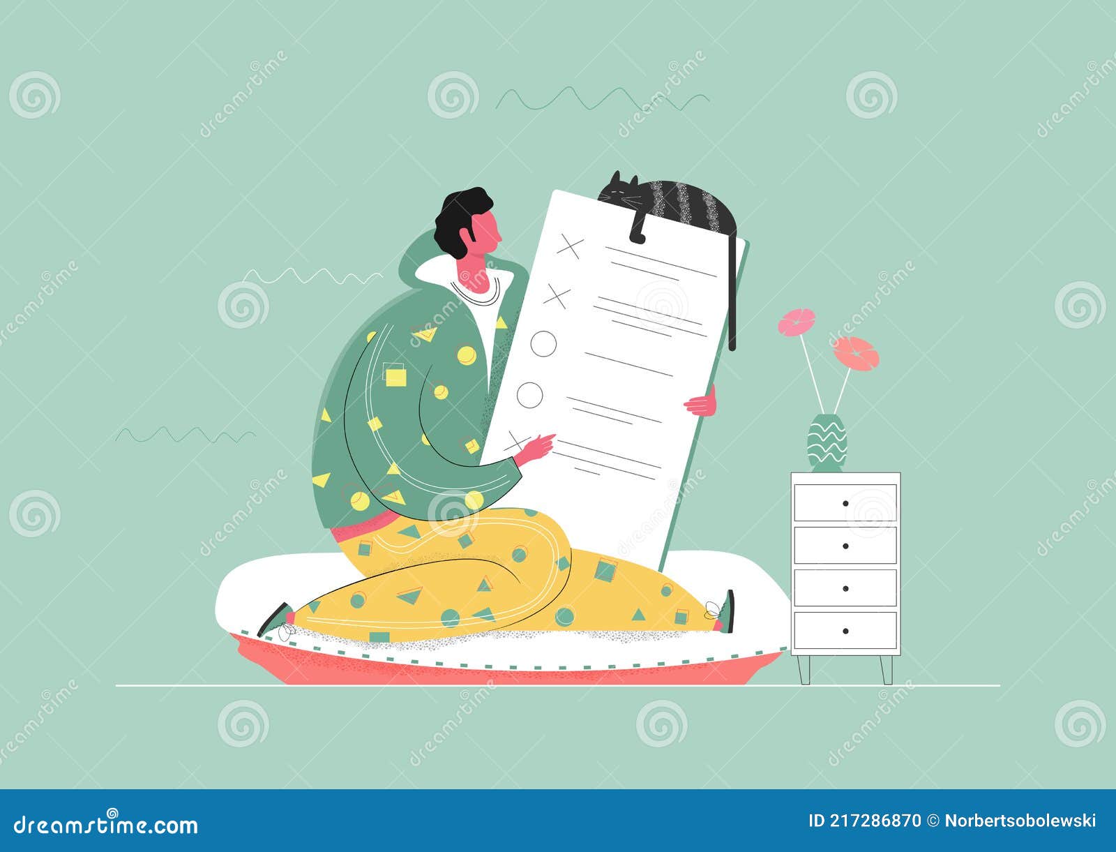 Personal Goals Checklist Conept. Cartoon Vector | CartoonDealer.com ...