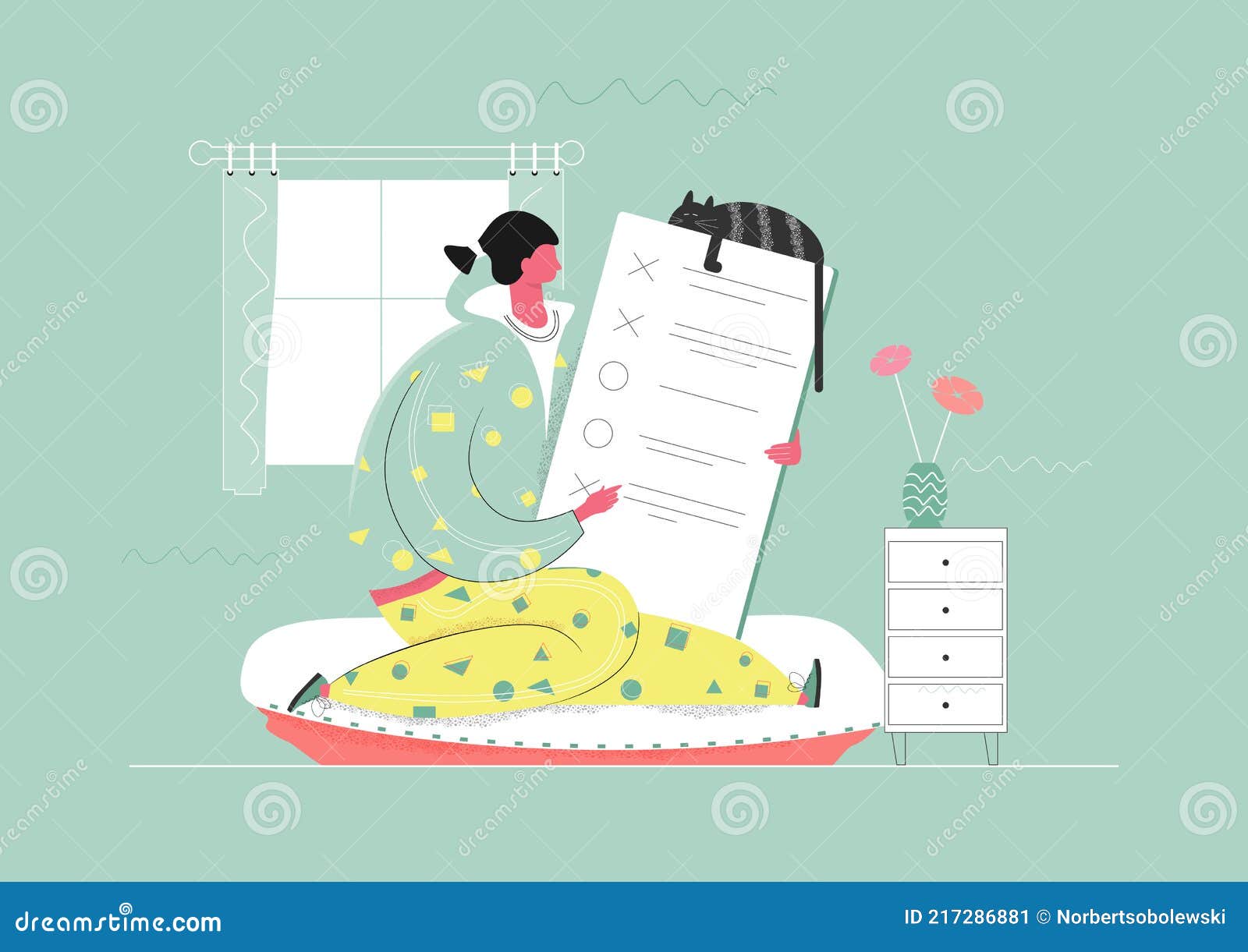 Personal Goals Checklist Conept. Cartoon Vector | CartoonDealer.com ...