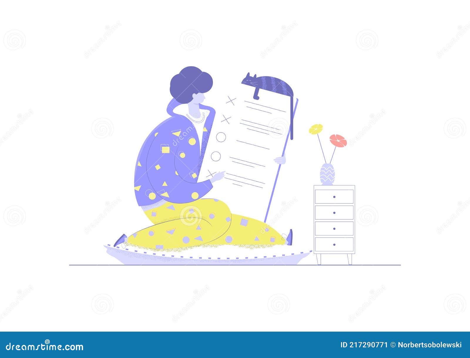 Personal Goals Checklist Conept. Cartoon Vector | CartoonDealer.com ...