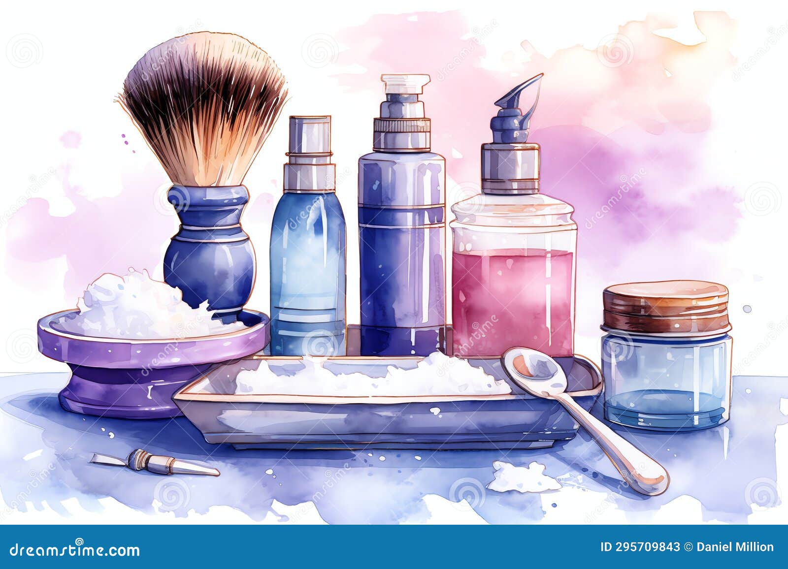 Personal Grooming and Skincare Items Self Care Background Stock ...