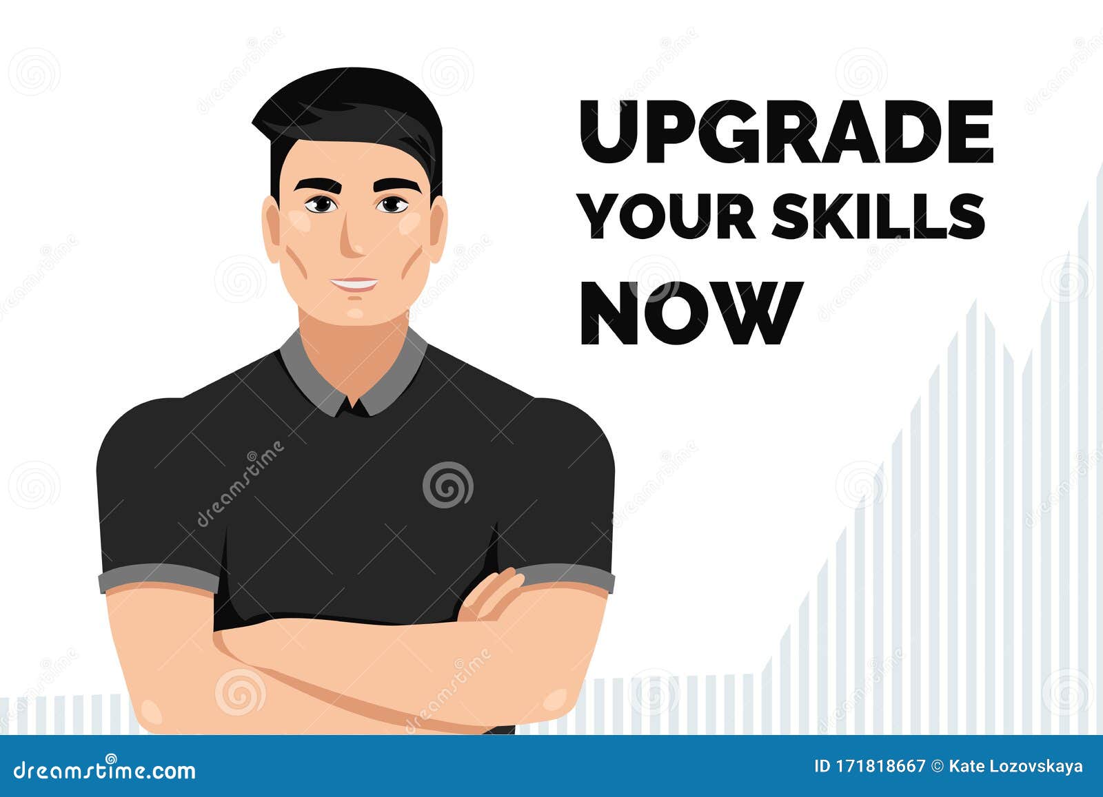 Personal Growth Coach Man. Creativity and Motivation Banner. Vector ...