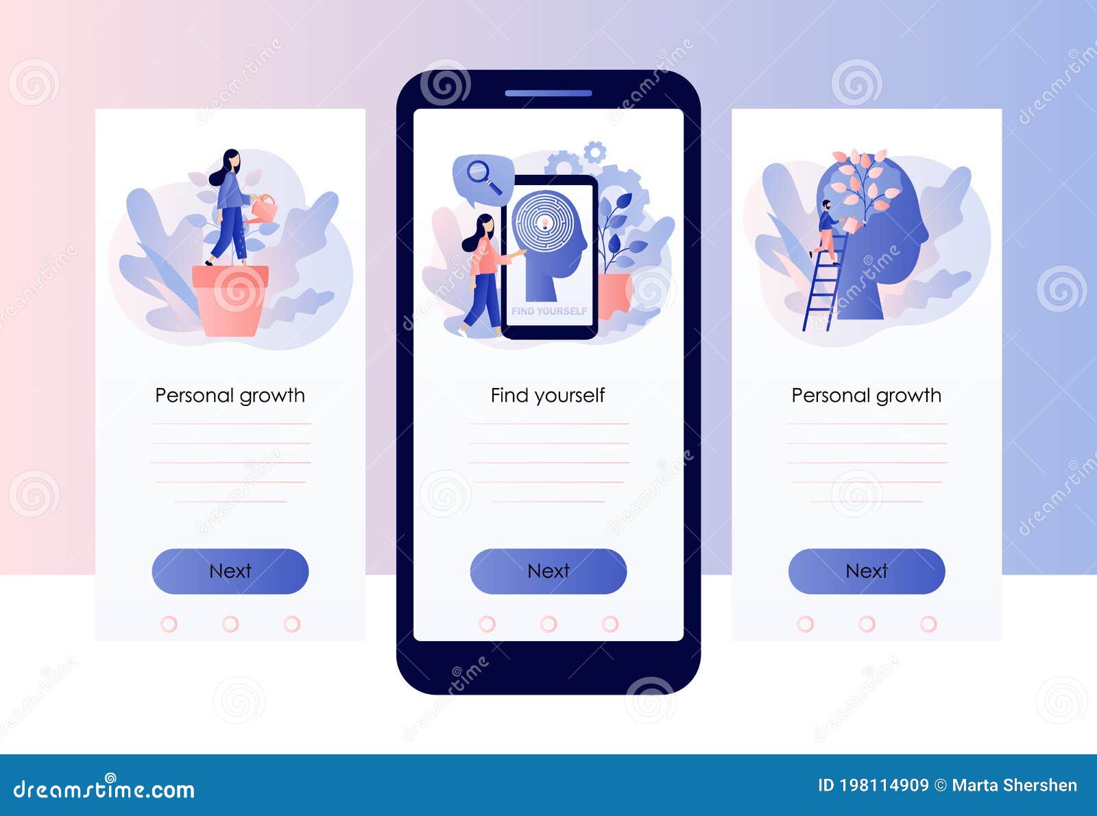 Personal Growth Concept. Tiny People that Self-improvement, Self ...