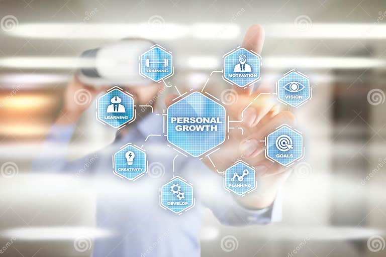 Personal Growth and Development Concept. Chart with Keywords and Icons ...