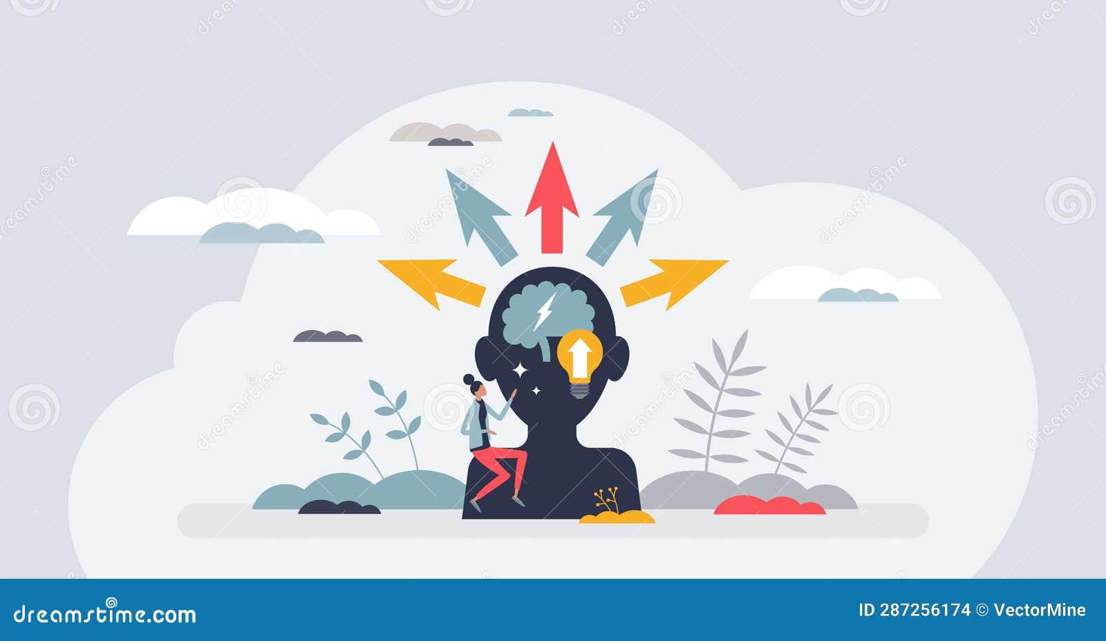 Big Idea Evolution Process. Set Of Growing Light Bulbs With Different ...