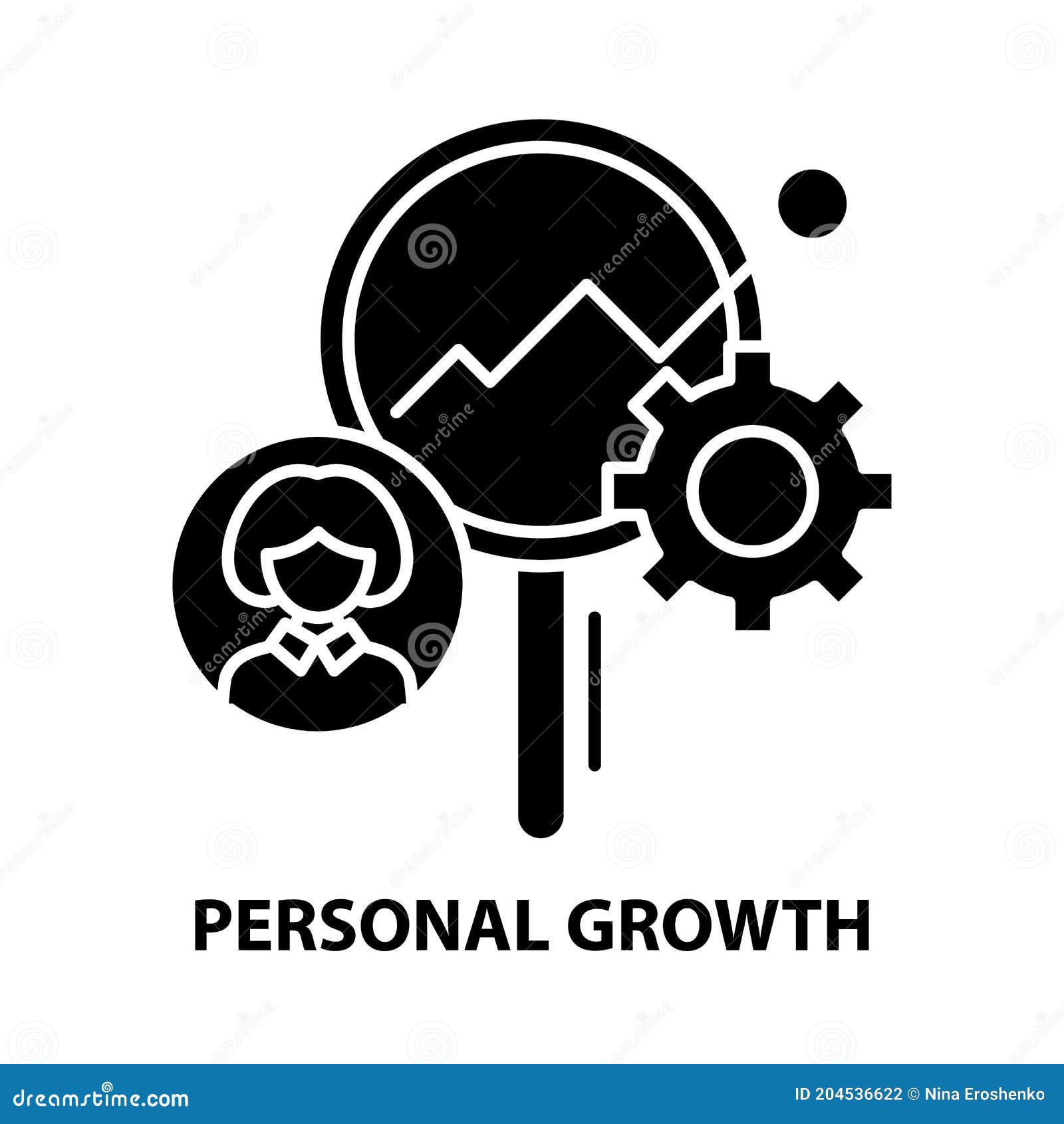Personal Growth Icon, Black Vector Sign with Editable Strokes, Concept ...