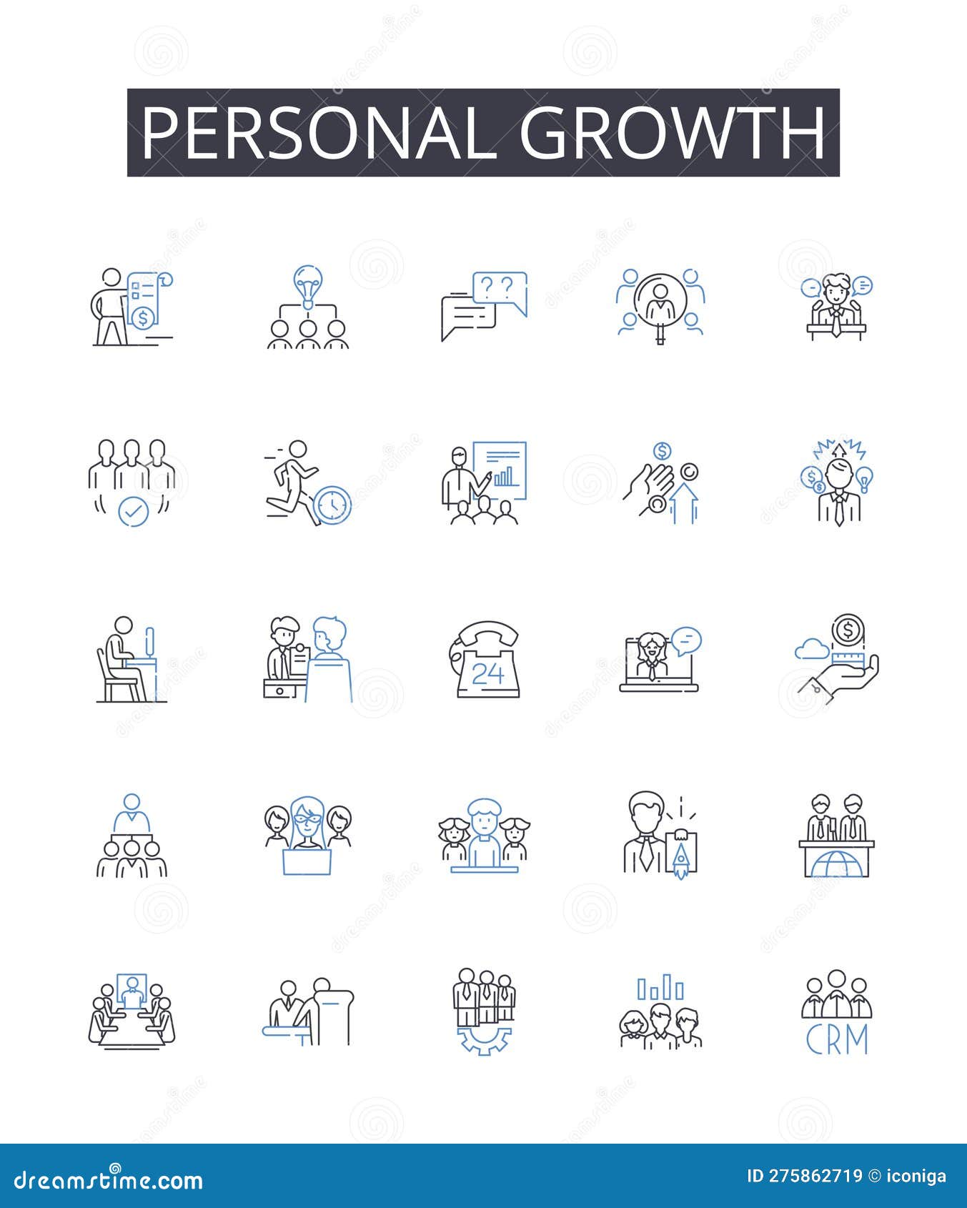 Personal Growth Line Icons Collection. Self-improvement, Personal ...