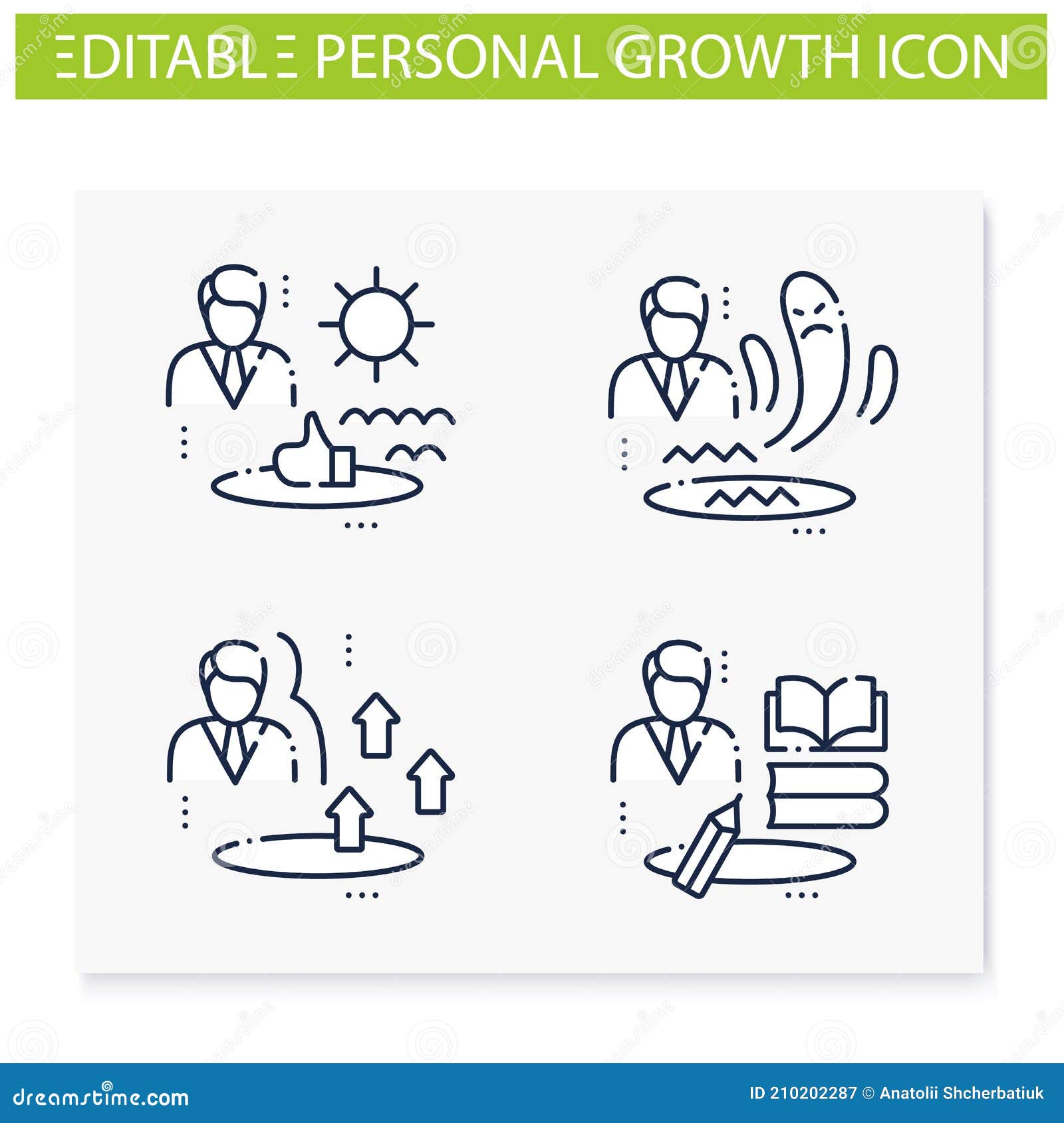 Personal Growth Line Icons Set Stock Vector - Illustration of work ... Personal Growth Line Icons Set Stock Vector - Illustration of work ...