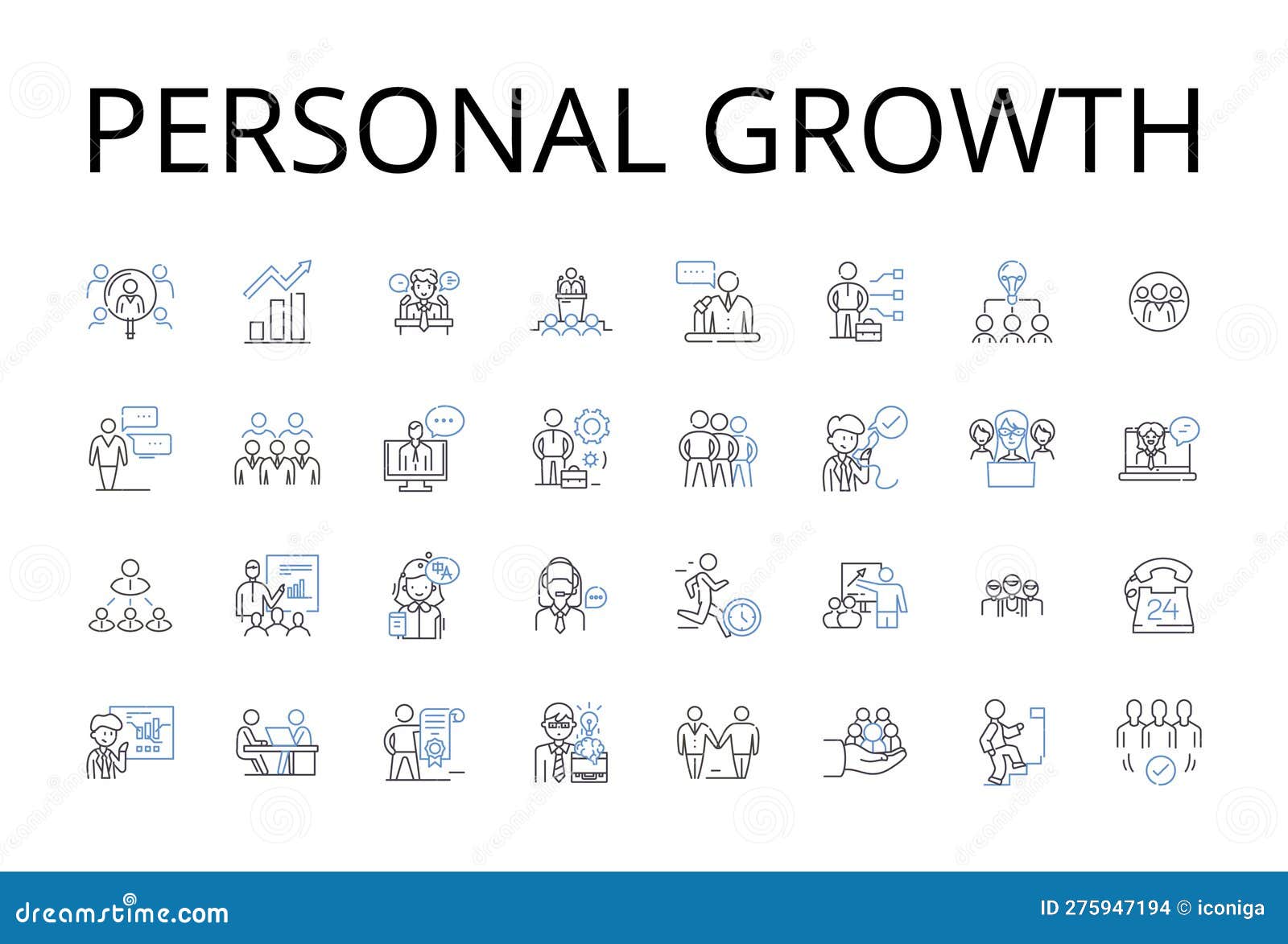 Personal Growth Line Icons Collection. Self-improvement, Personal ...