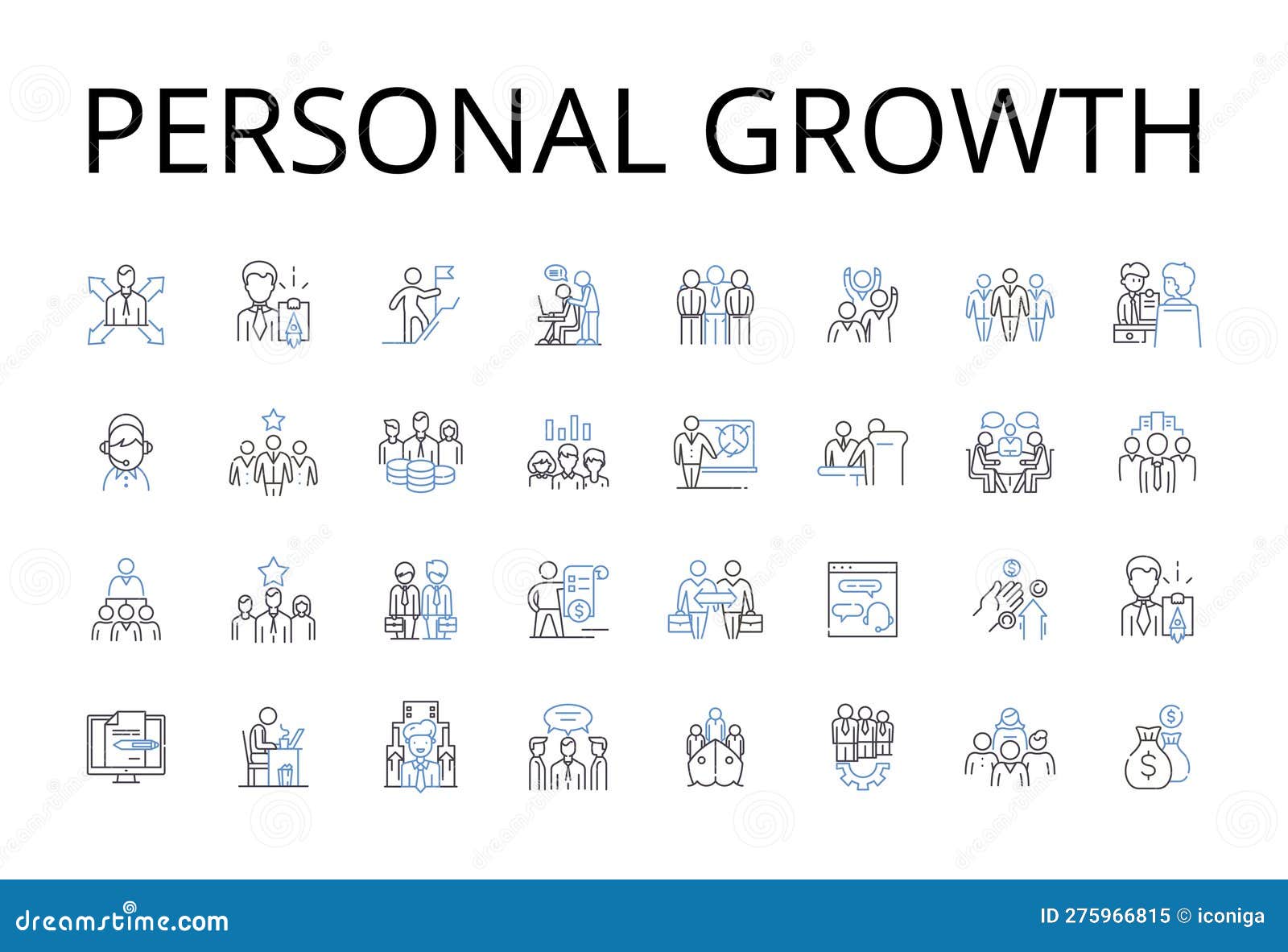 Personal Growth Line Icons Collection. Self-improvement, Personal ...