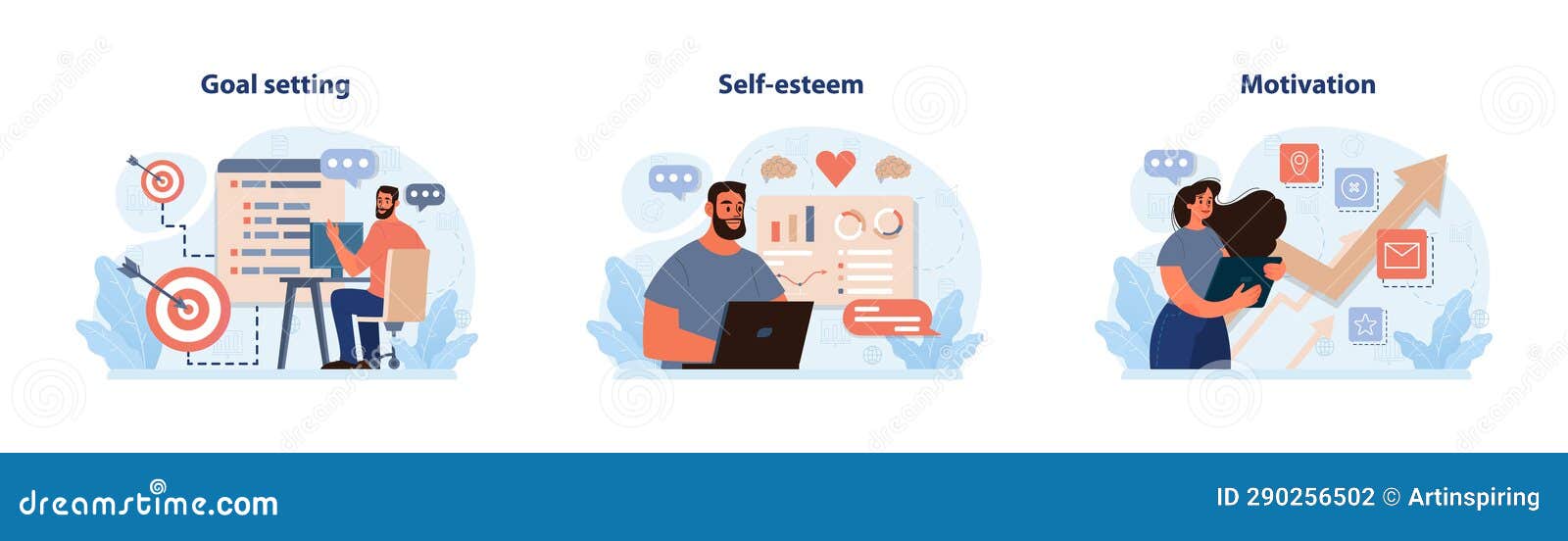 Personal Growth Set. Professional or Personal Development Stock Vector ...