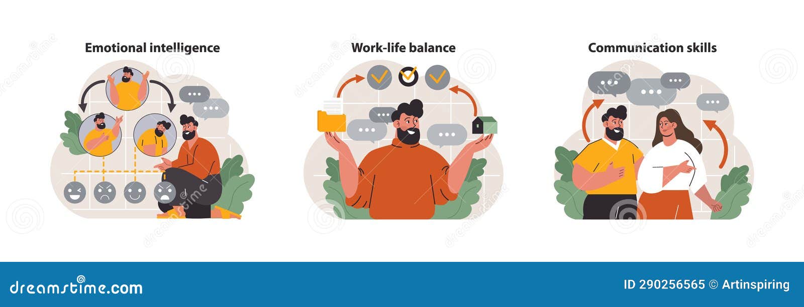 Personal Growth Set. Professional or Personal Development Stock Vector ...